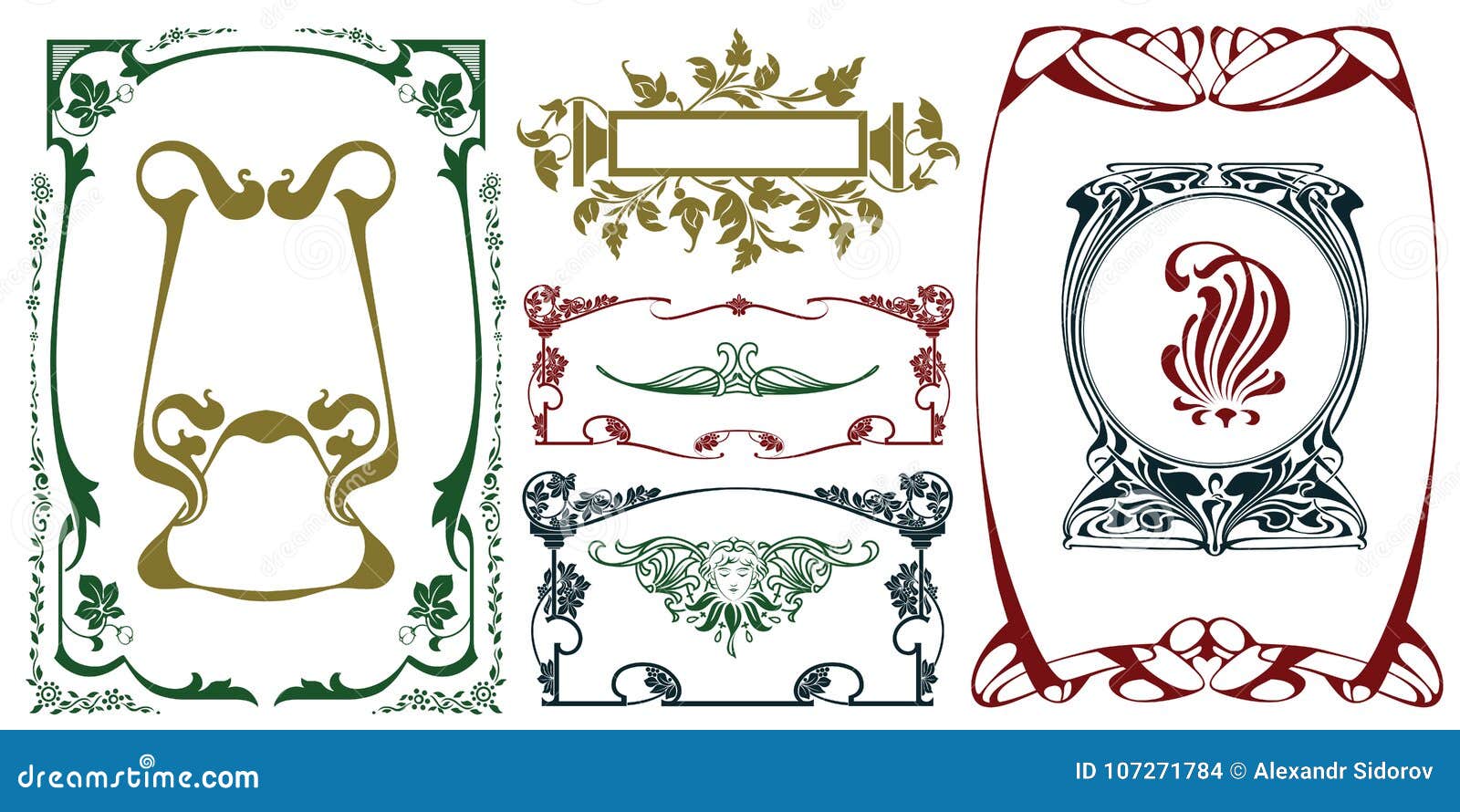 Vector Plant Vignette and Border. Stock Vector - Illustration of ...