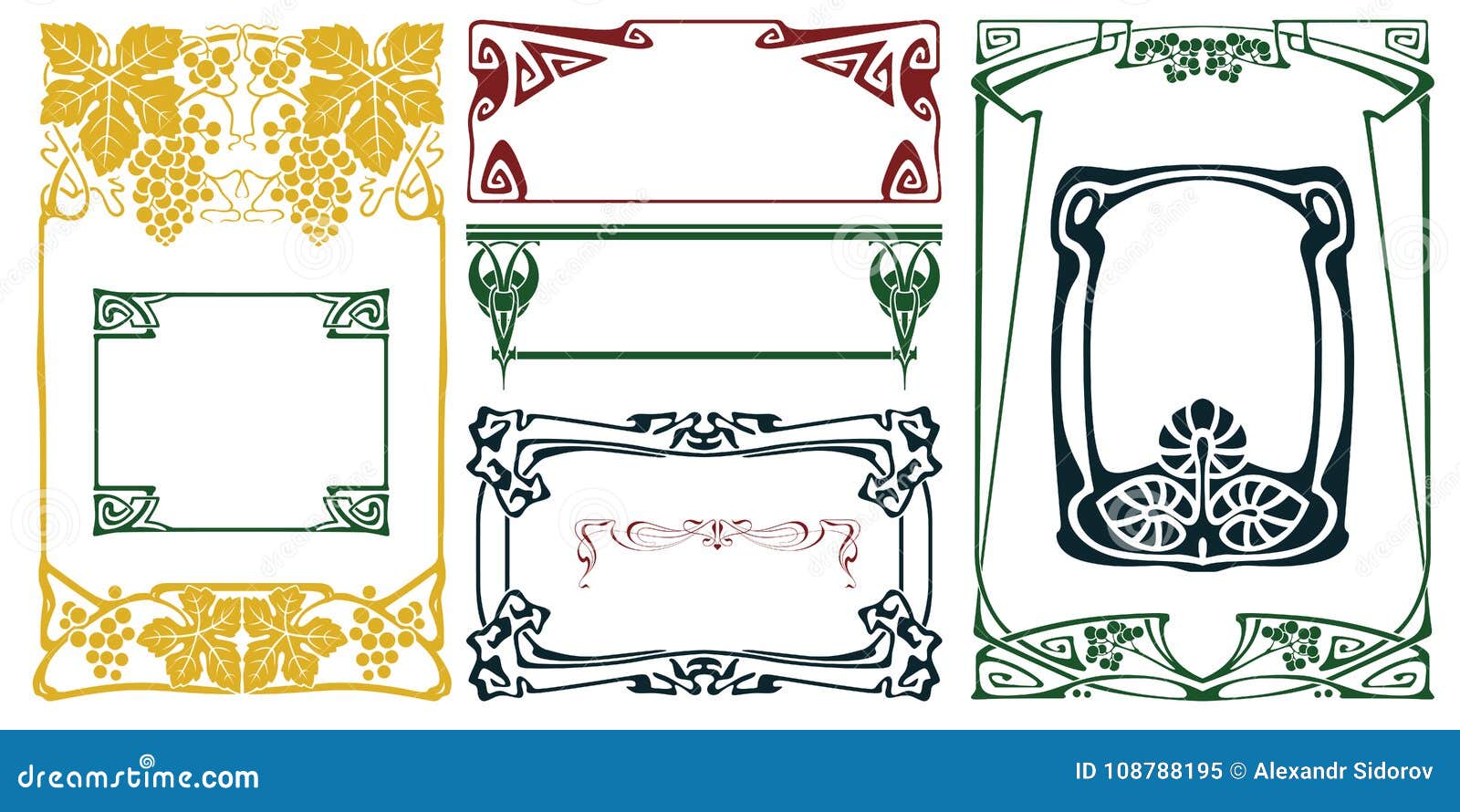 Vector Plant Vignette and Border. Stock Vector - Illustration of design ...