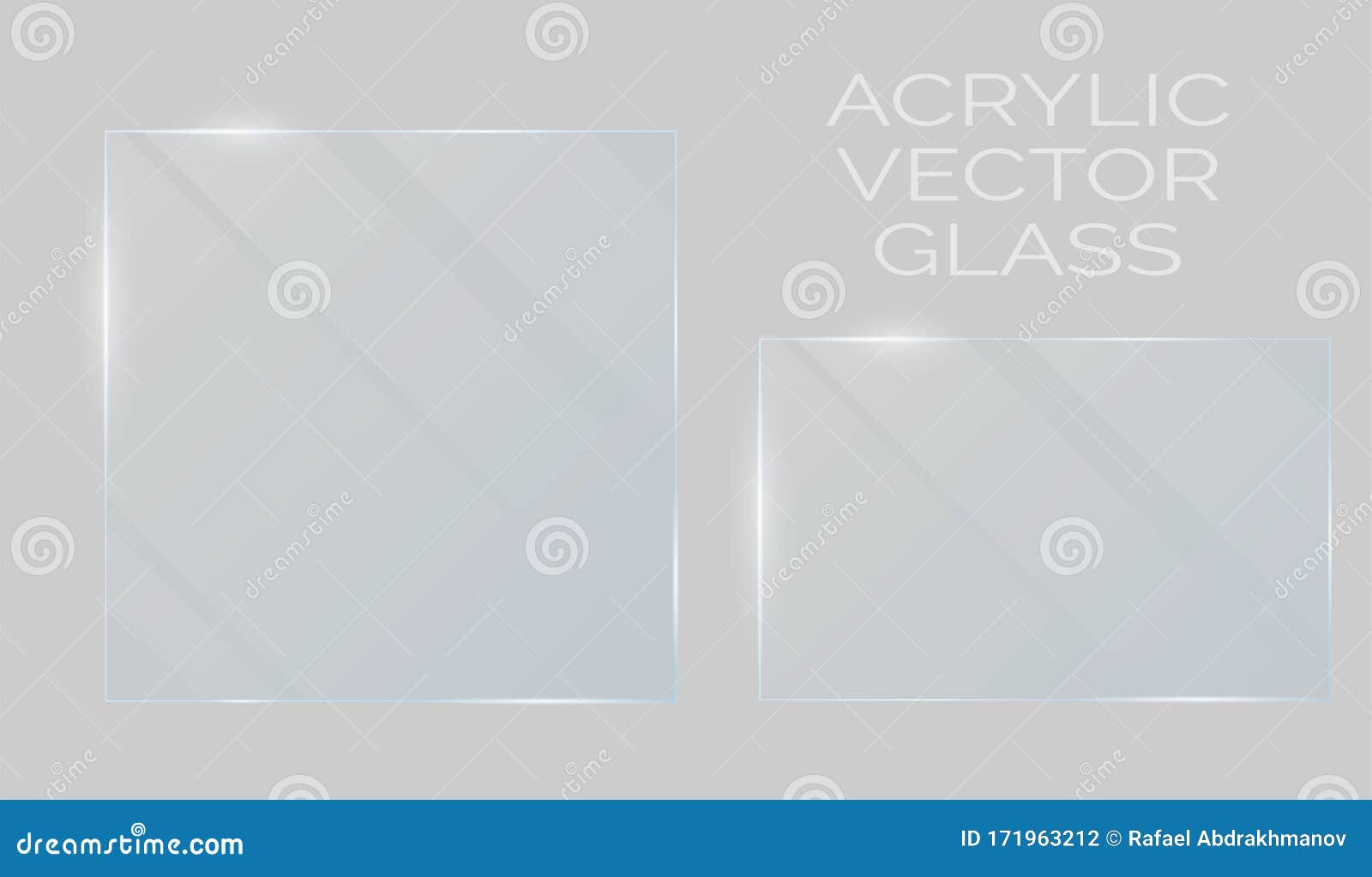 Vector Plastic and Acrylic Glass Mockup with Glow Light Reflection on ...