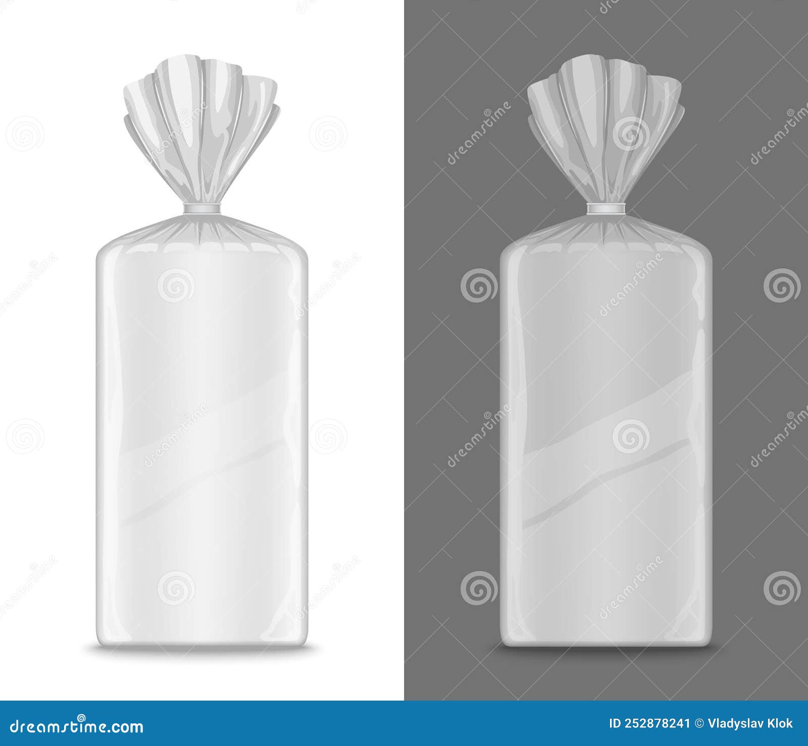 Vector plastic bag mockup stock vector. Illustration of packet - 252878241