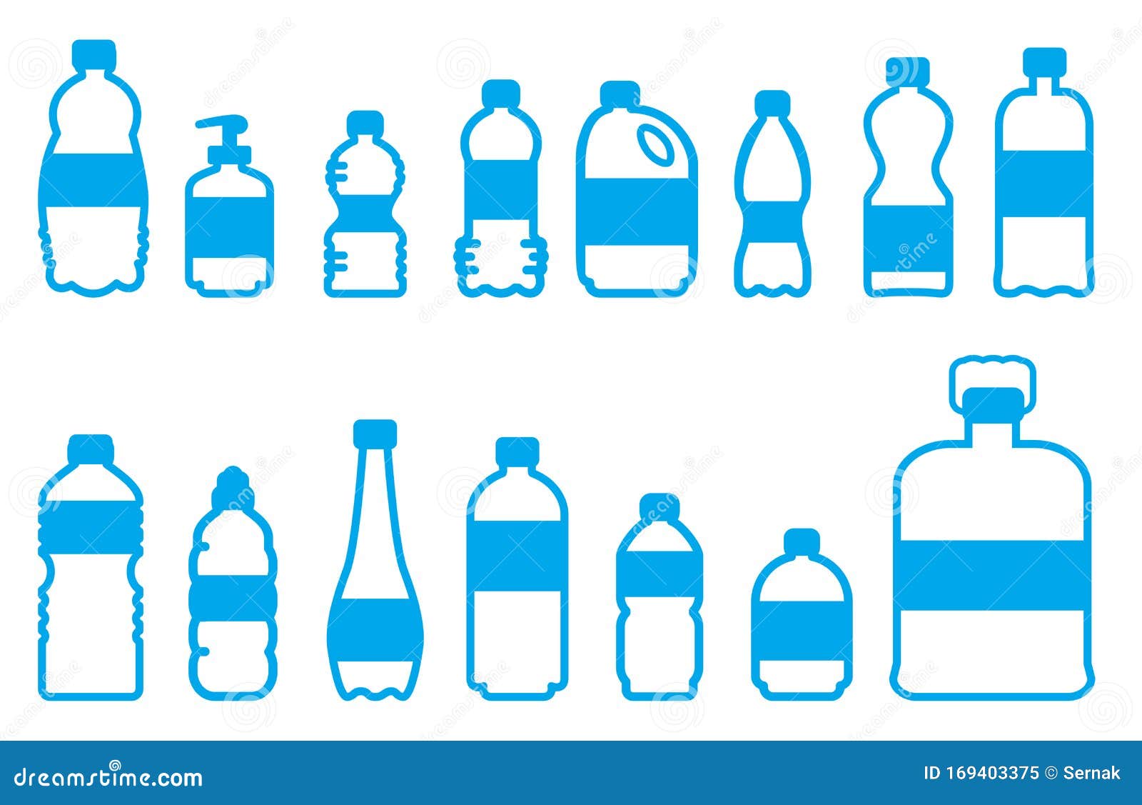 Vector Plastic Bottles for Recycling Set 2 Stock Vector - Illustration ...
