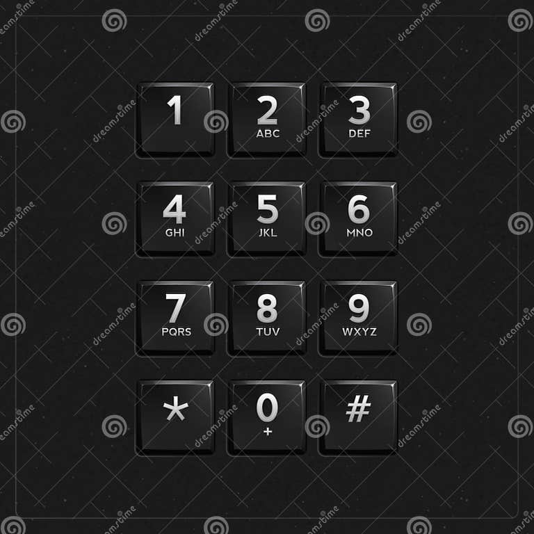 Vector Plastic Keypad. Phone Keypad Buttons Template Stock Vector ...