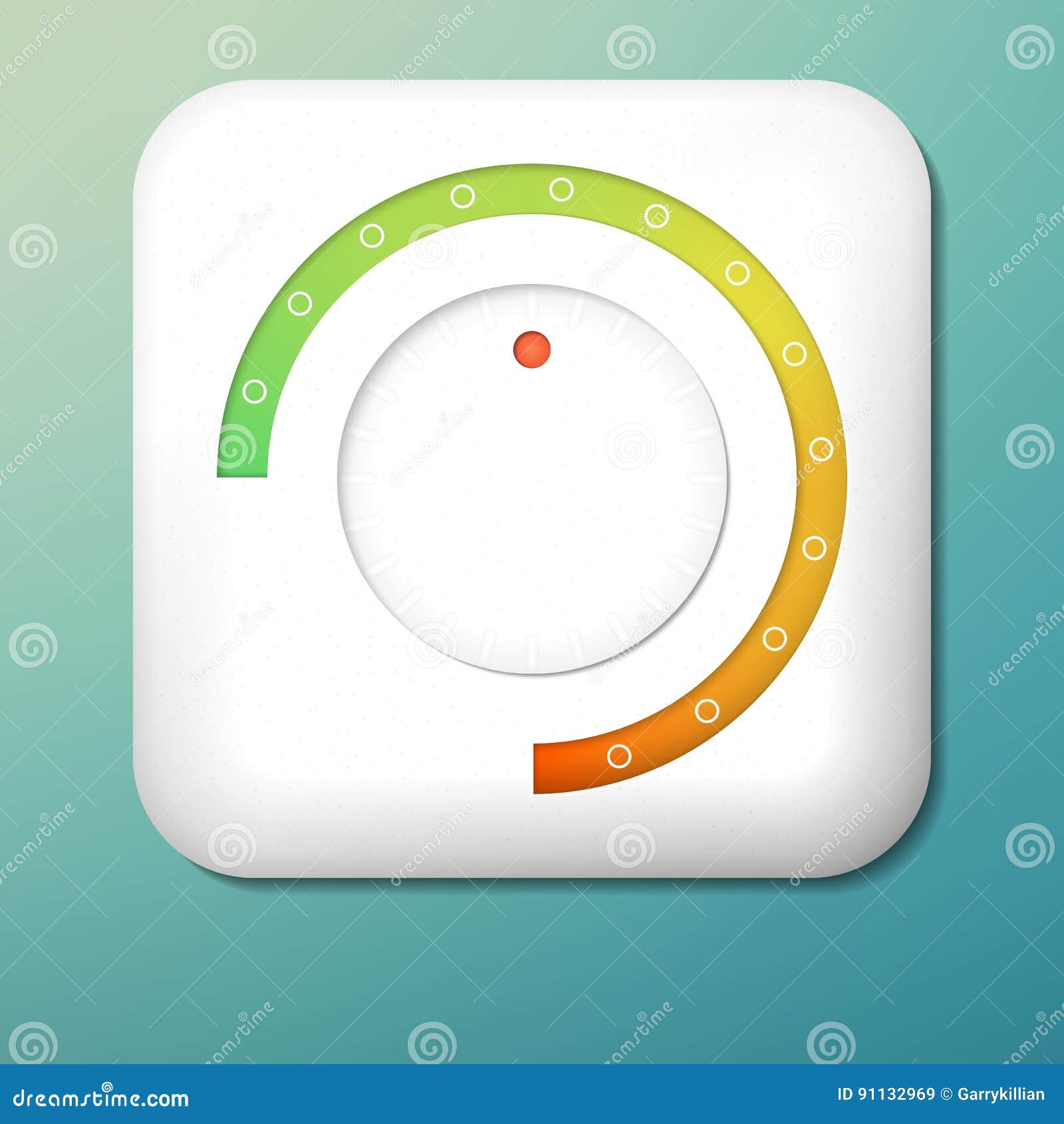 Vector Plastic Volume Button. Green To Orange Scale. Control Knob Stock ...