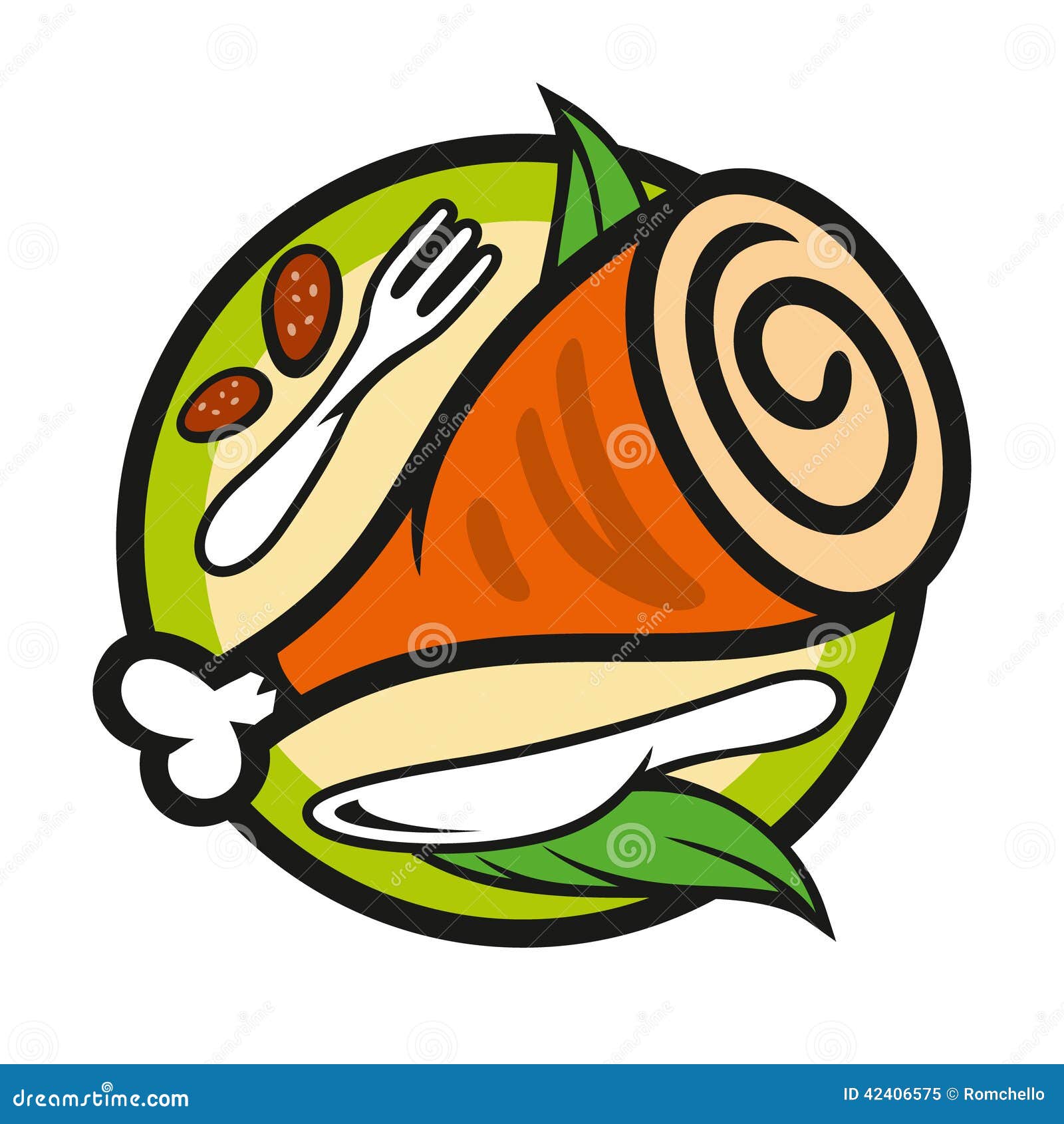 Vector Plate with meat stock illustration. Illustration of drawing ...