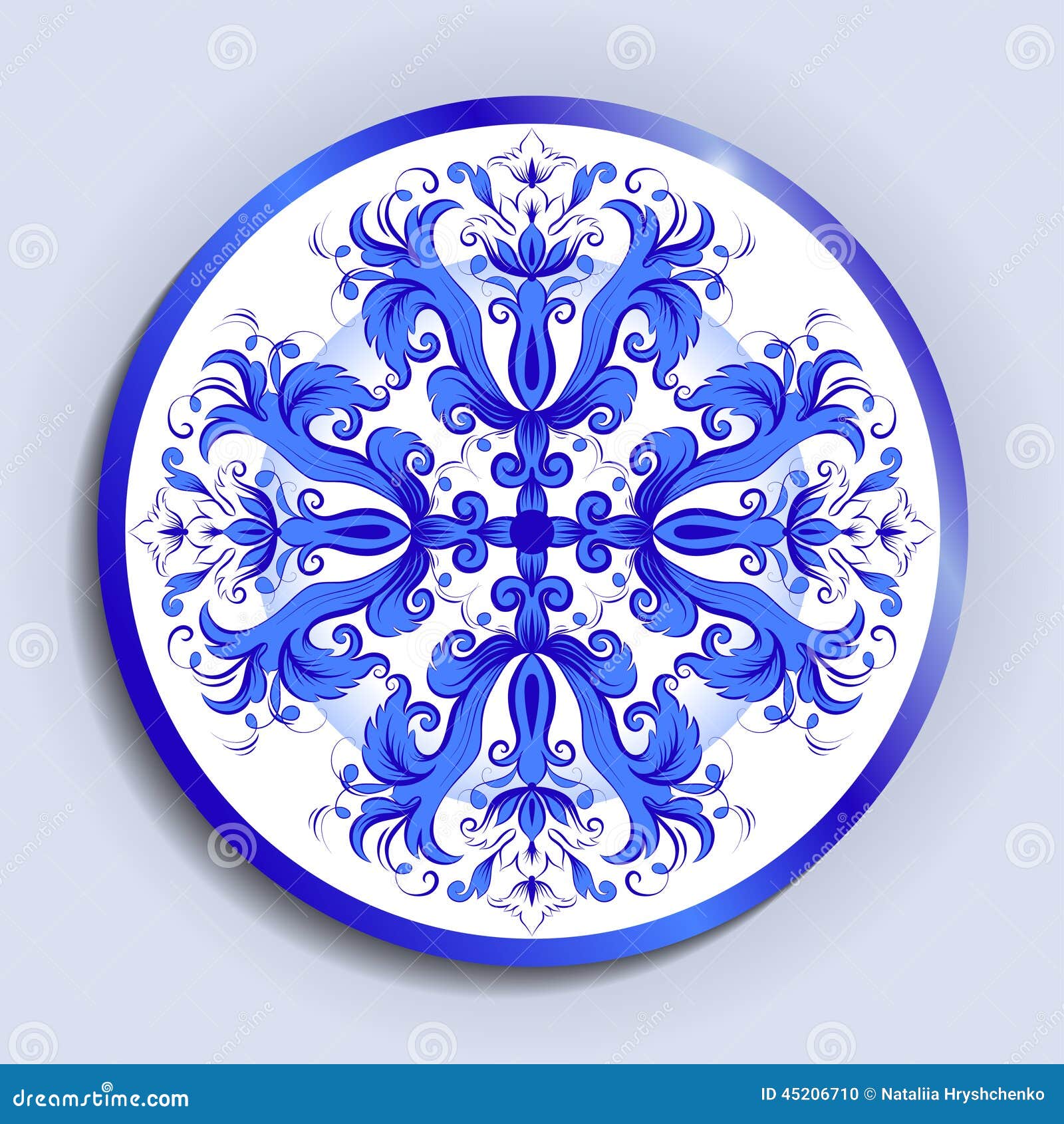 Vector plate with pattern stock vector. Illustration of graphic - 45206710