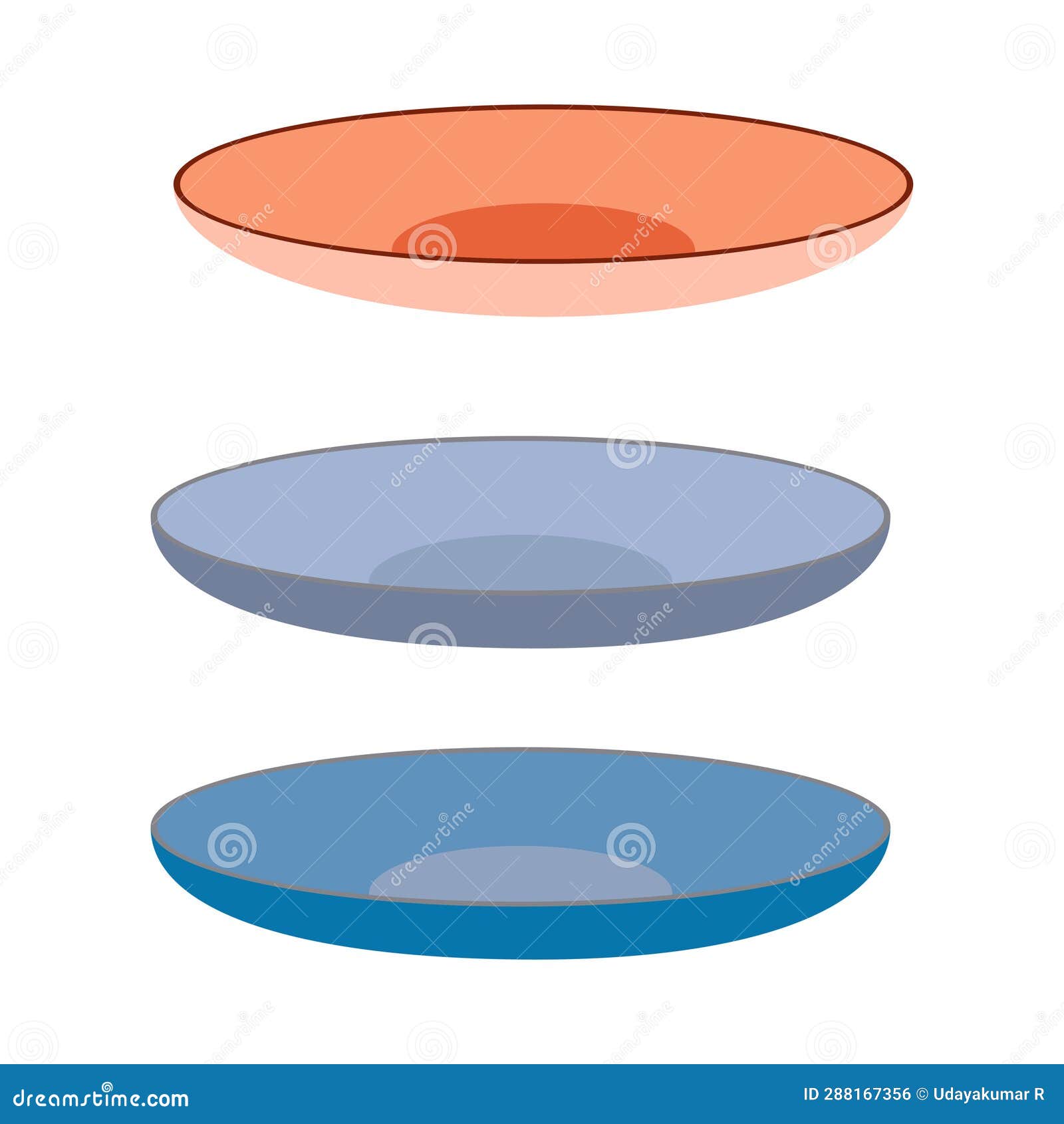 Vector Plates Three Colors. Vector Illustration Stock Vector ...