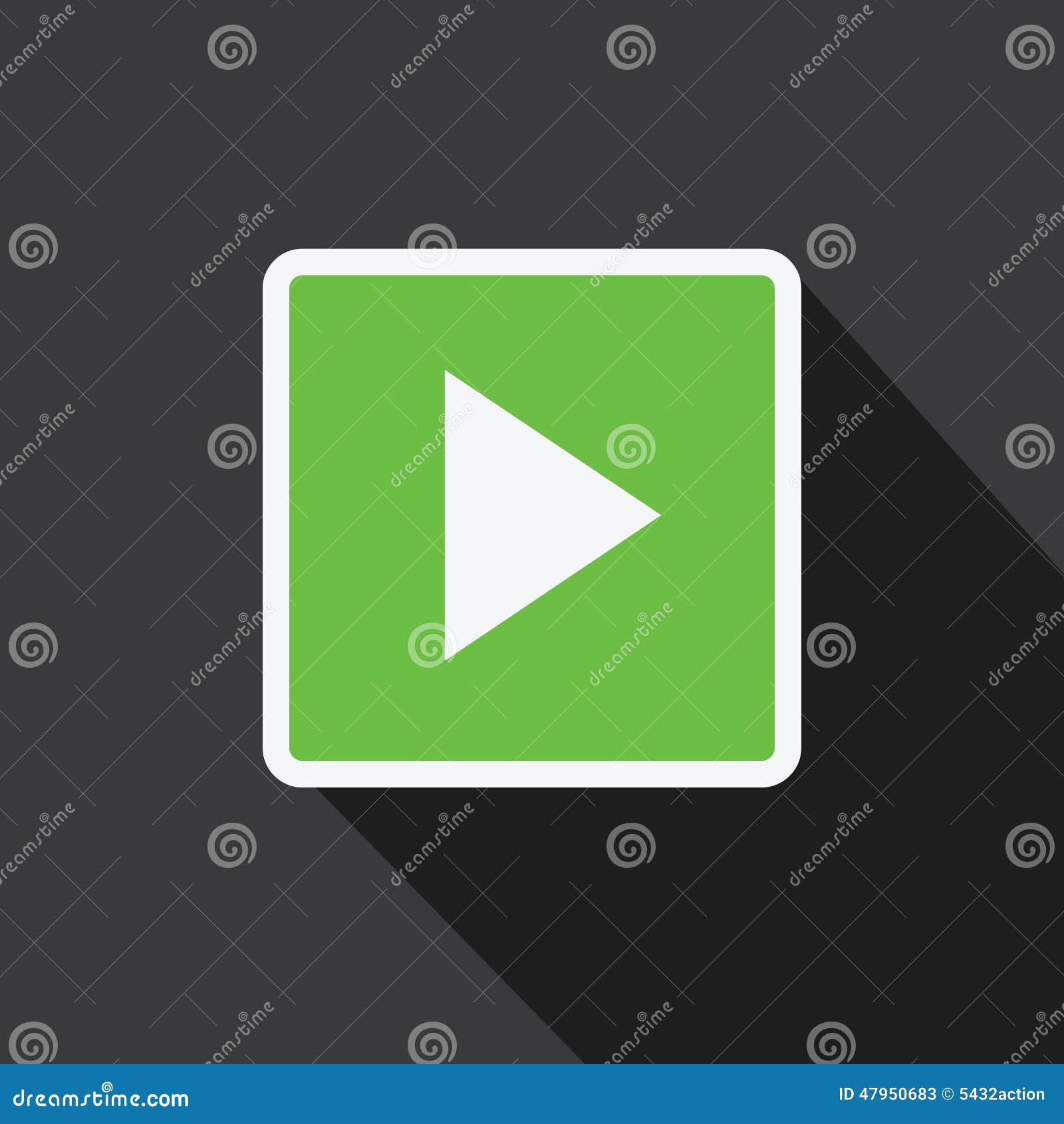 Vector of Play Arrow Icon with Long Shadow. Stock Vector - Illustration ...