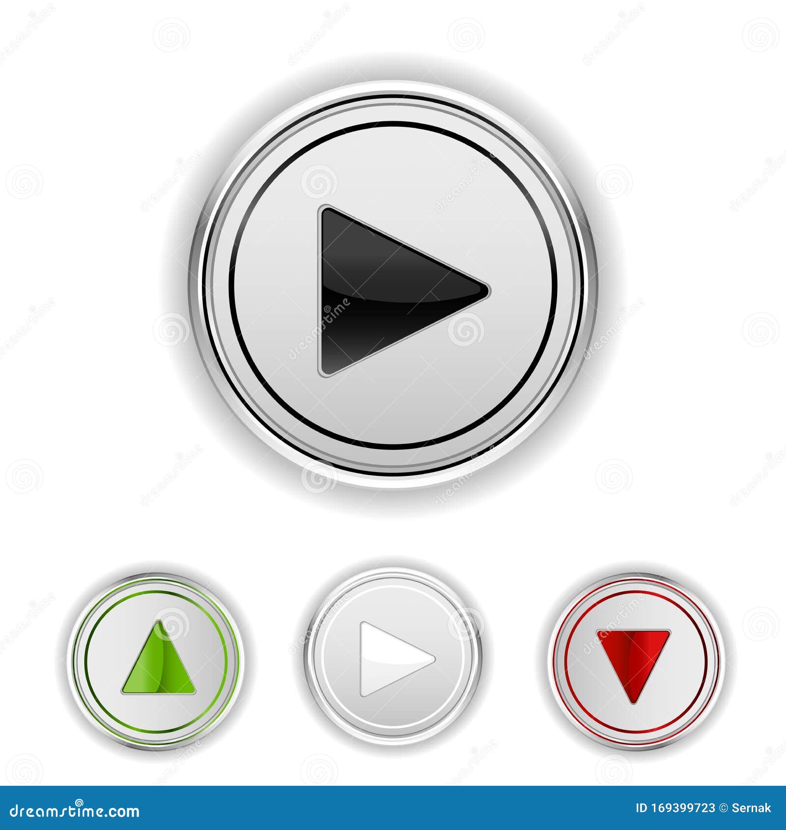 Vector Play Button Set with Different Colours Stock Vector ...