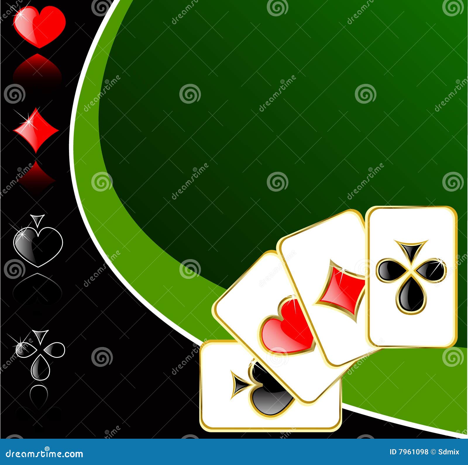 Vector Play Card Background Stock Vector - Illustration of gold, cards ...