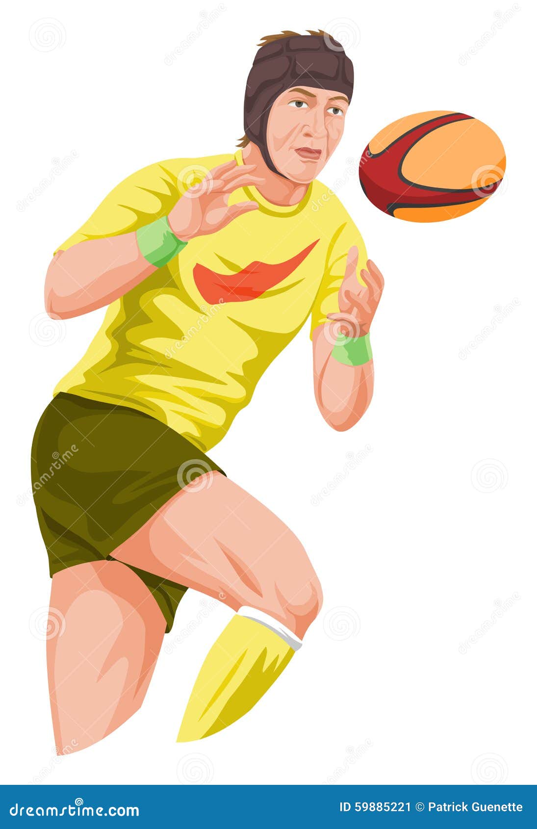 Vector of Player Catching Football. Stock Vector - Illustration of ...