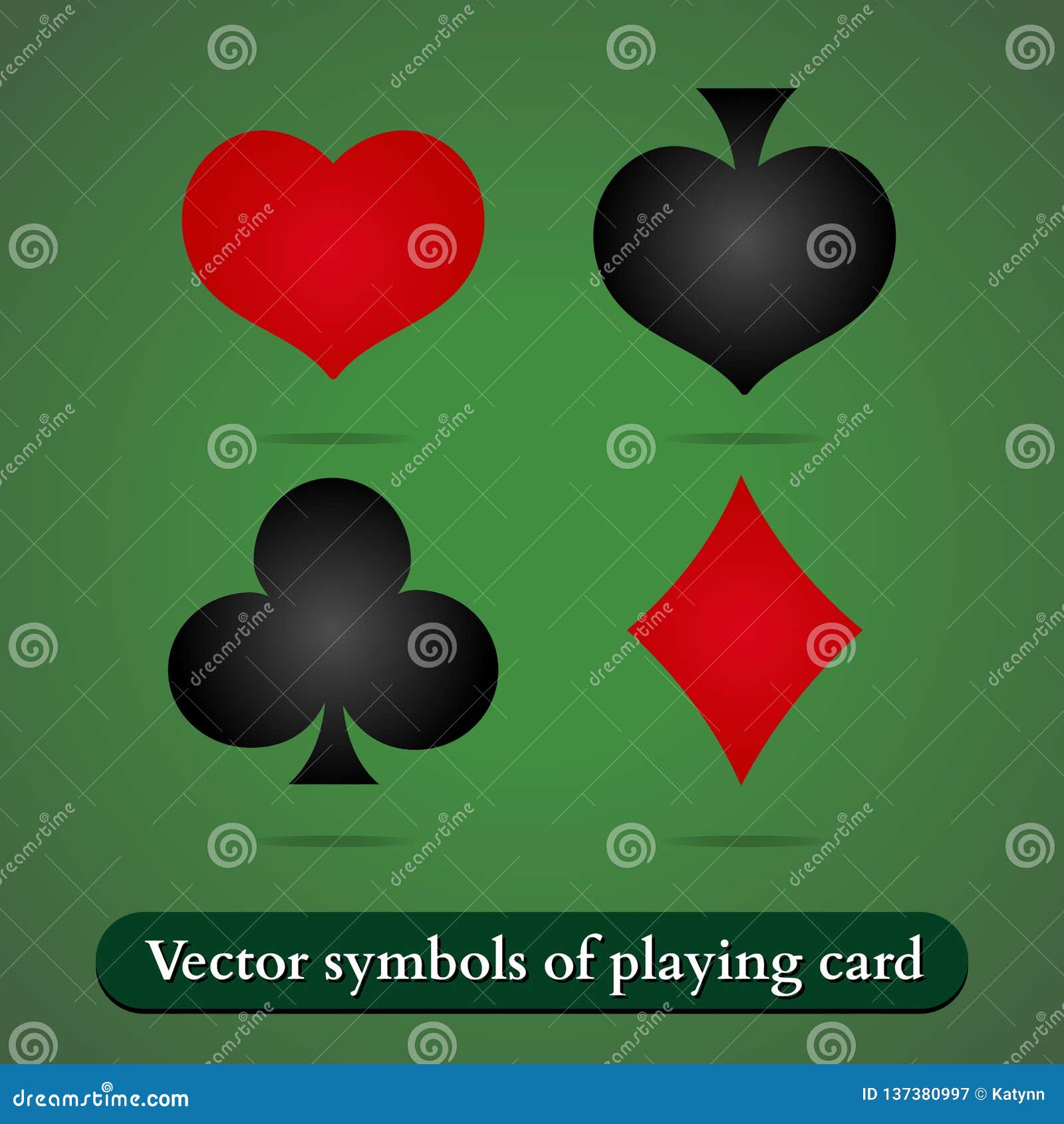 Vector Playing Card Symbols Stock Vector - Illustration of club, spades ...