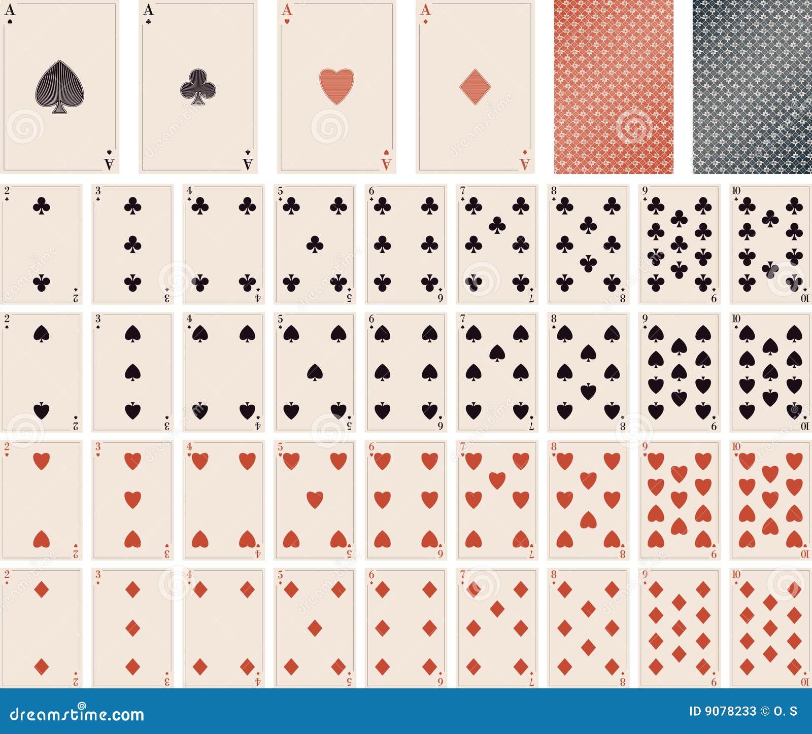 Vector Playing Cards- 1 To 10 Stock Vector - Illustration of diamond ...