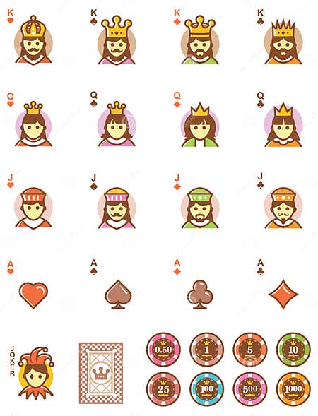 Vector Playing Cards Elements Set Stock Illustration - Illustration of ...