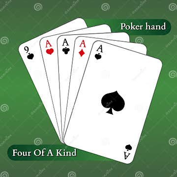 Vector Playing Cards. Poker Hand. Four of a Kind Stock Vector ...