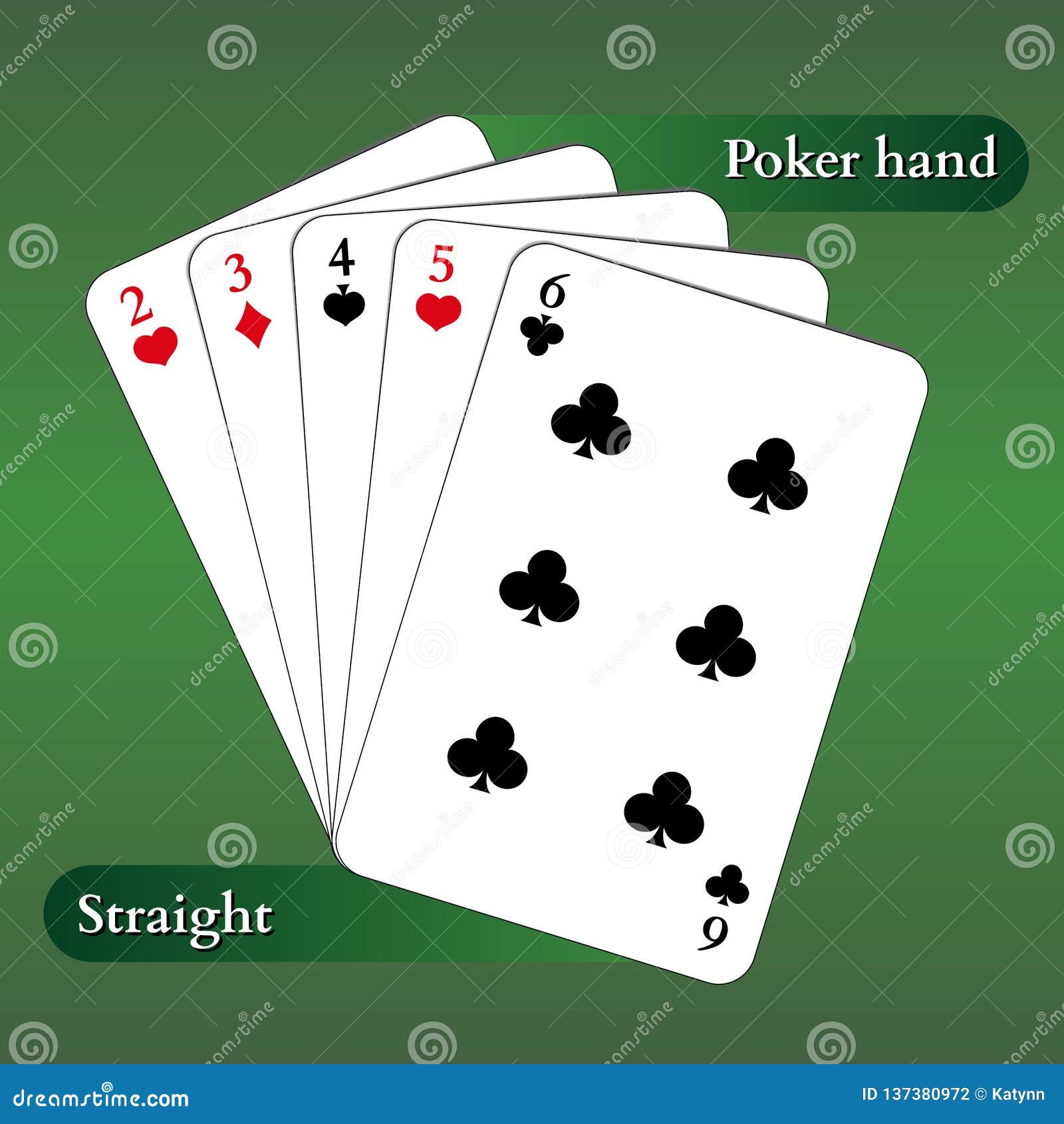 Vector Playing Cards. Poker Hand. Straight Stock Vector - Illustration ...