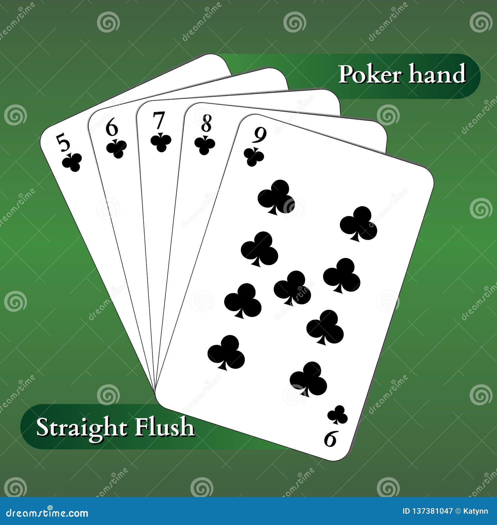 Vector Playing Cards. Poker Hand. Straight Flush Stock Vector ...