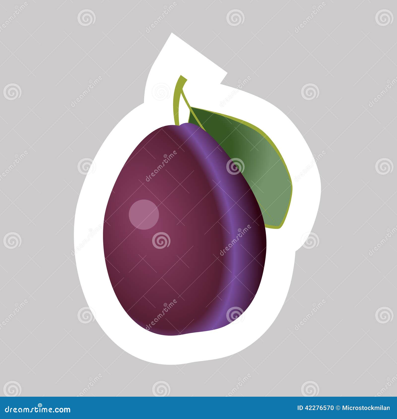 Vector Plum Icon stock vector. Illustration of freshness - 42276570