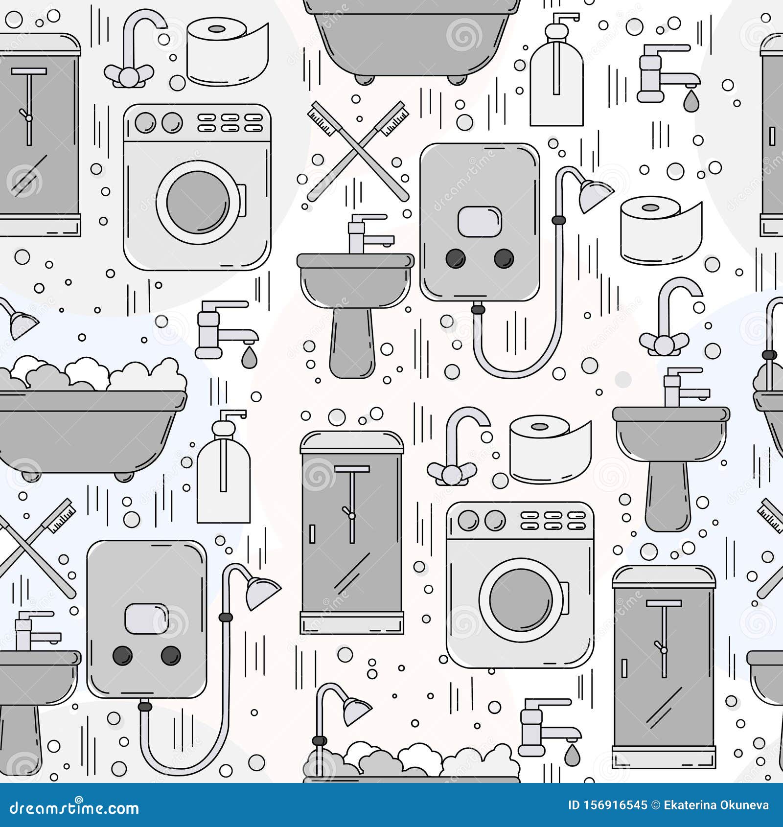 Vector Plumbing Seamless Pattern for Design and Web. Stock Vector ...