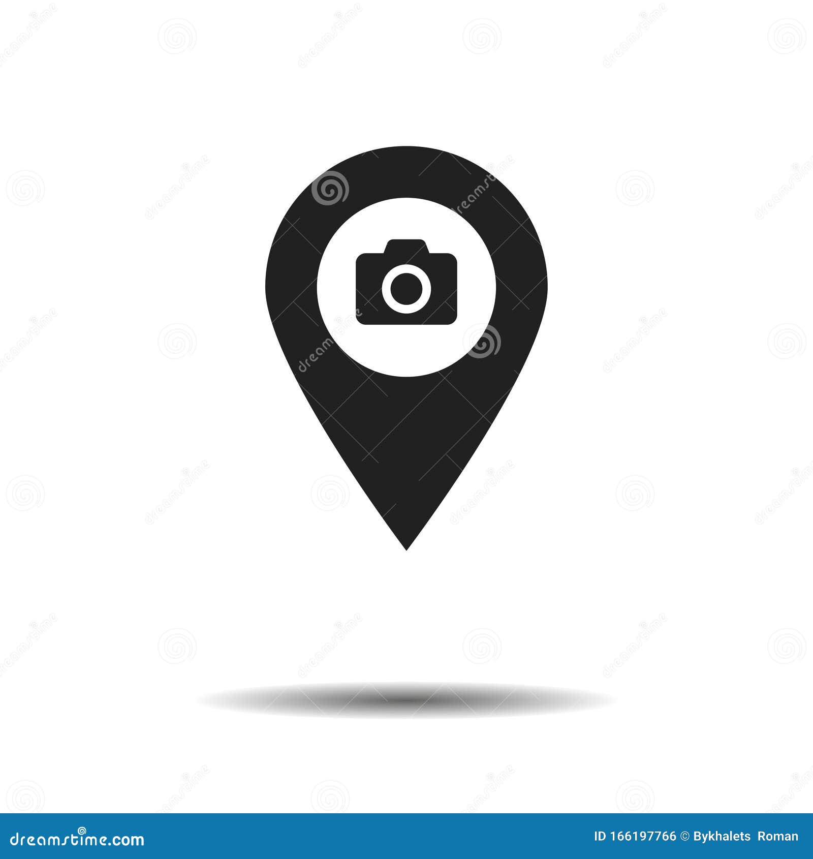 Vector Pointer of Camera Isolated with Shadow. Vector Sign of Lacation ...