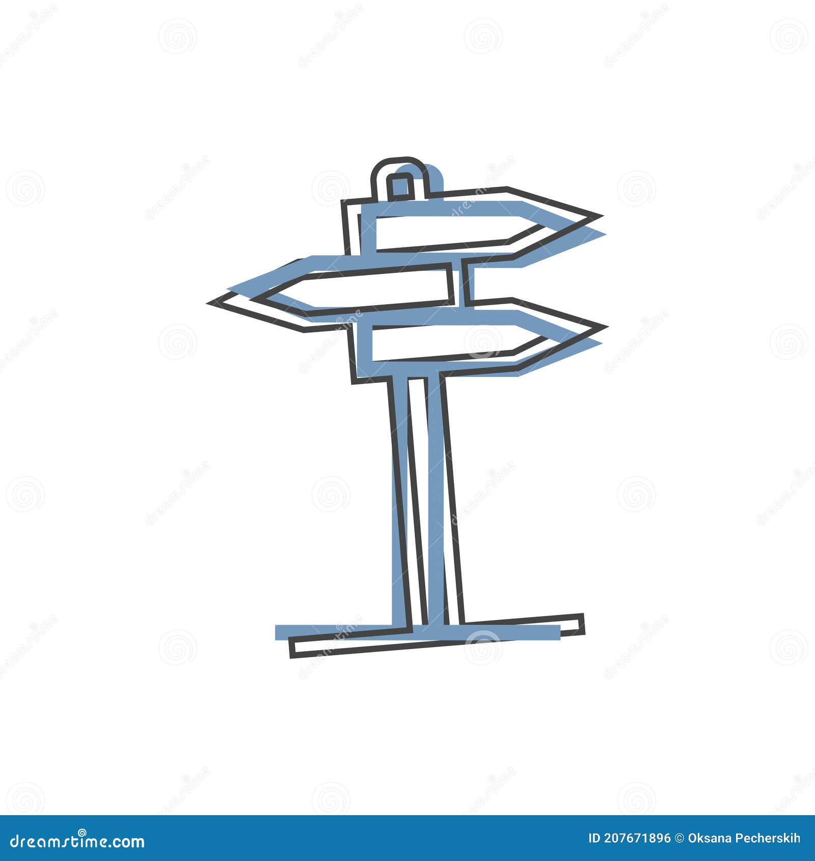 Vector Pointer Direction Icon on Cartoon Style on White Isolated ...