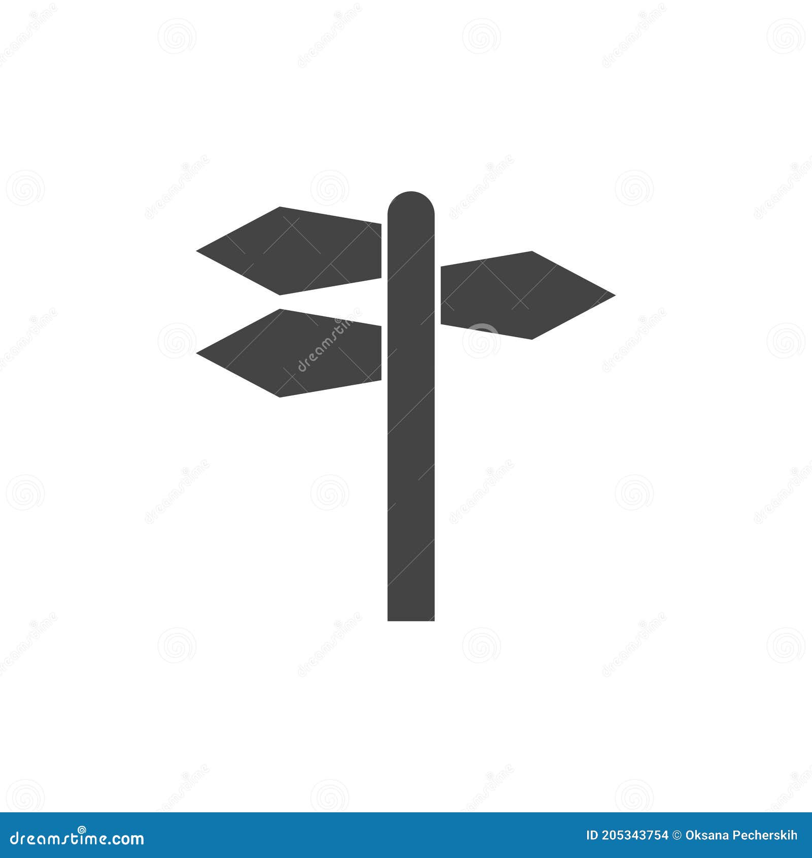 Vector Pointer Direction Icon on White Isolated Background Stock Vector ...