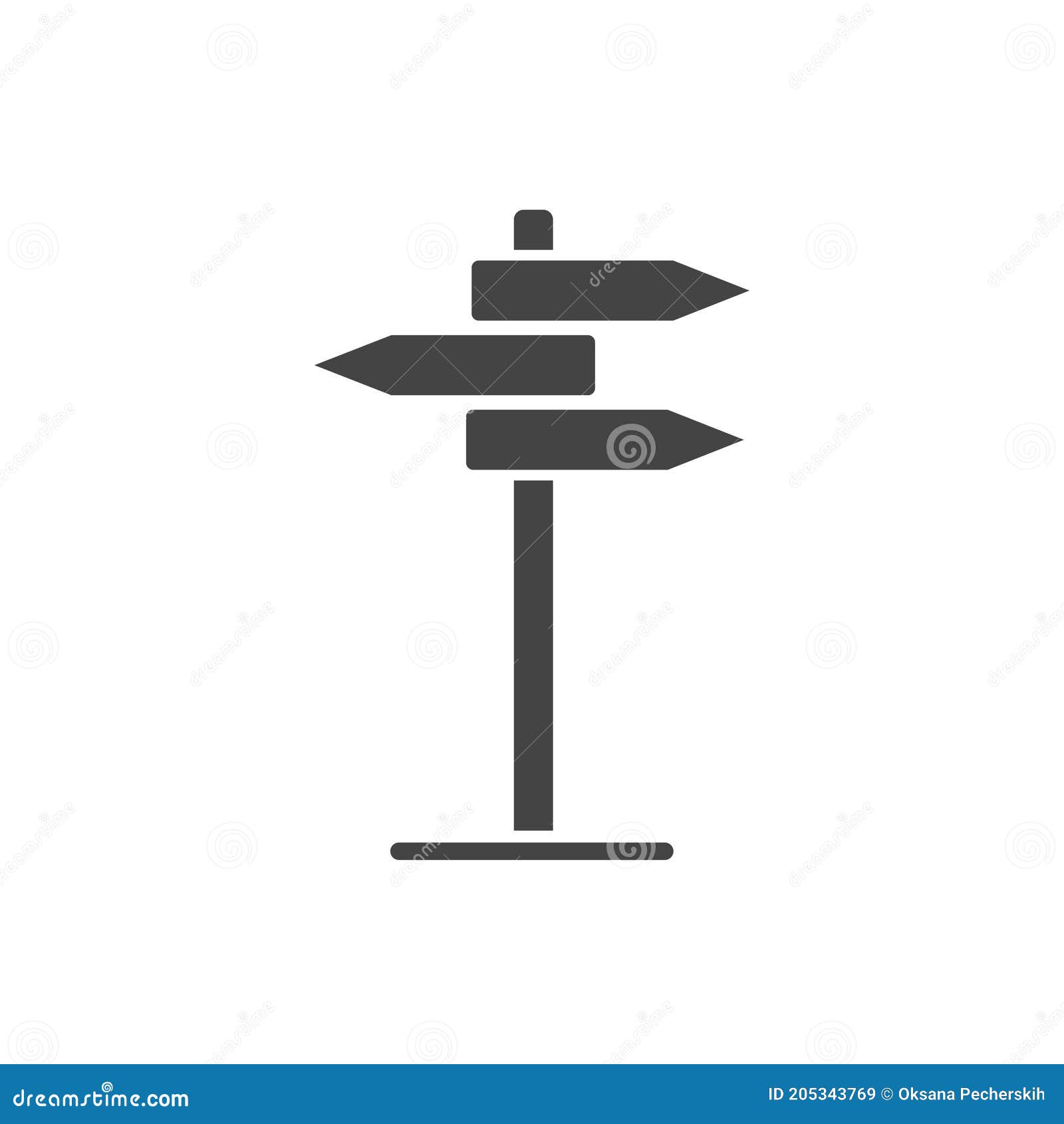 Vector Pointer Direction Icon on White Isolated Background Stock Vector ...