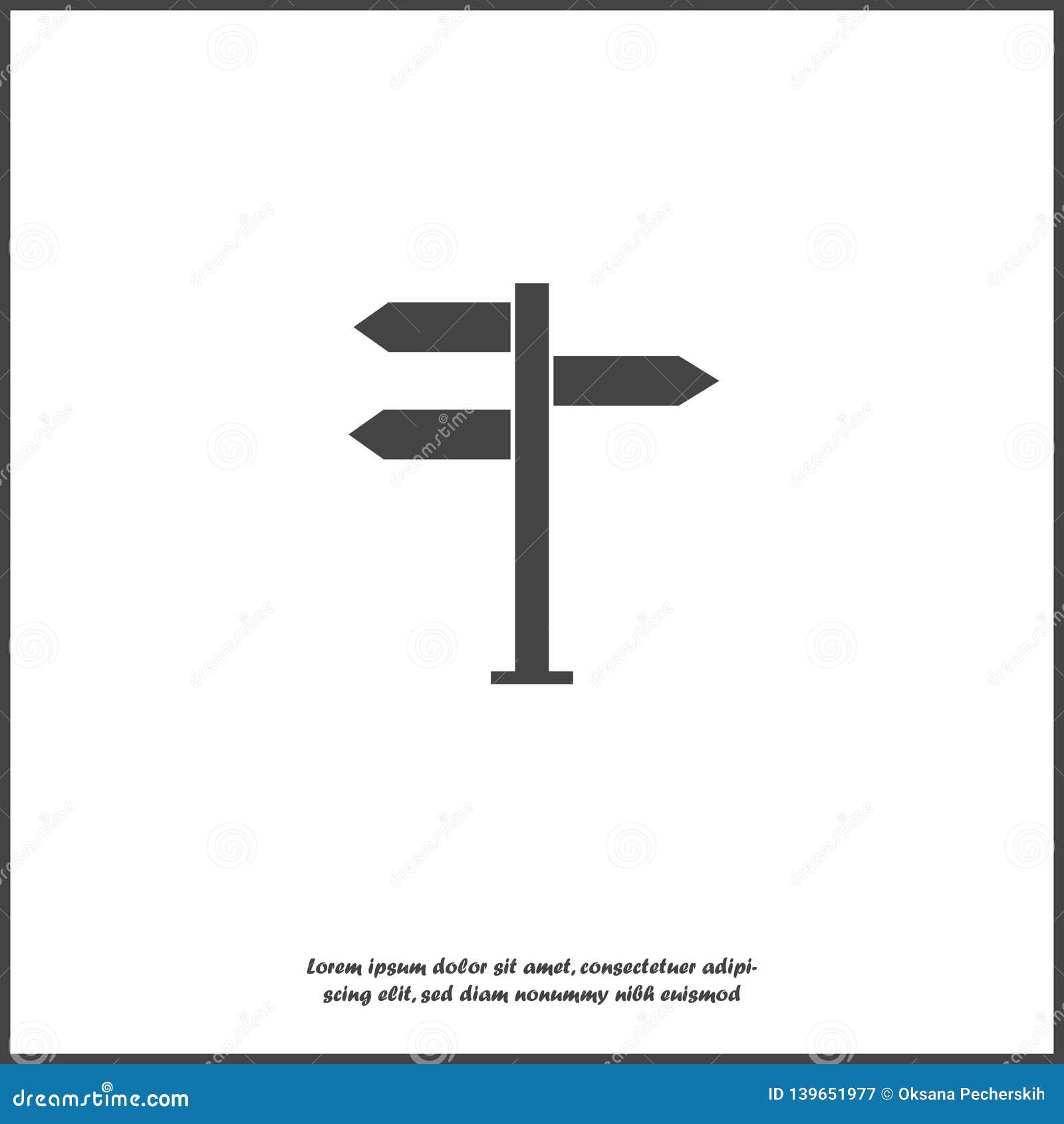 Vector Pointer Direction Icon on White Isolated Background Stock Vector ...