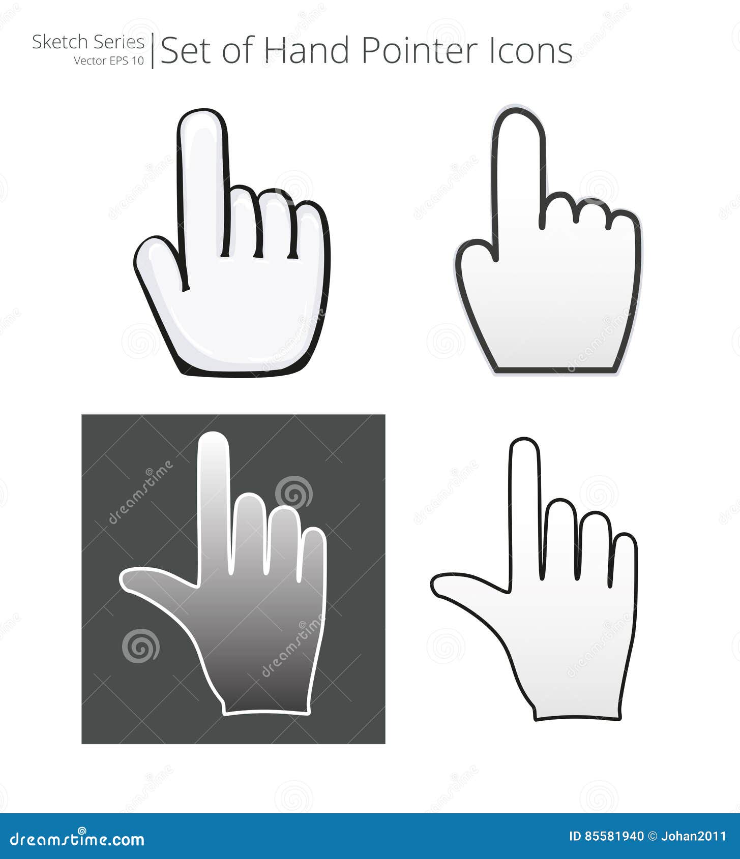 Vector Pointer Hand Icons. stock vector. Illustration of abstract ...