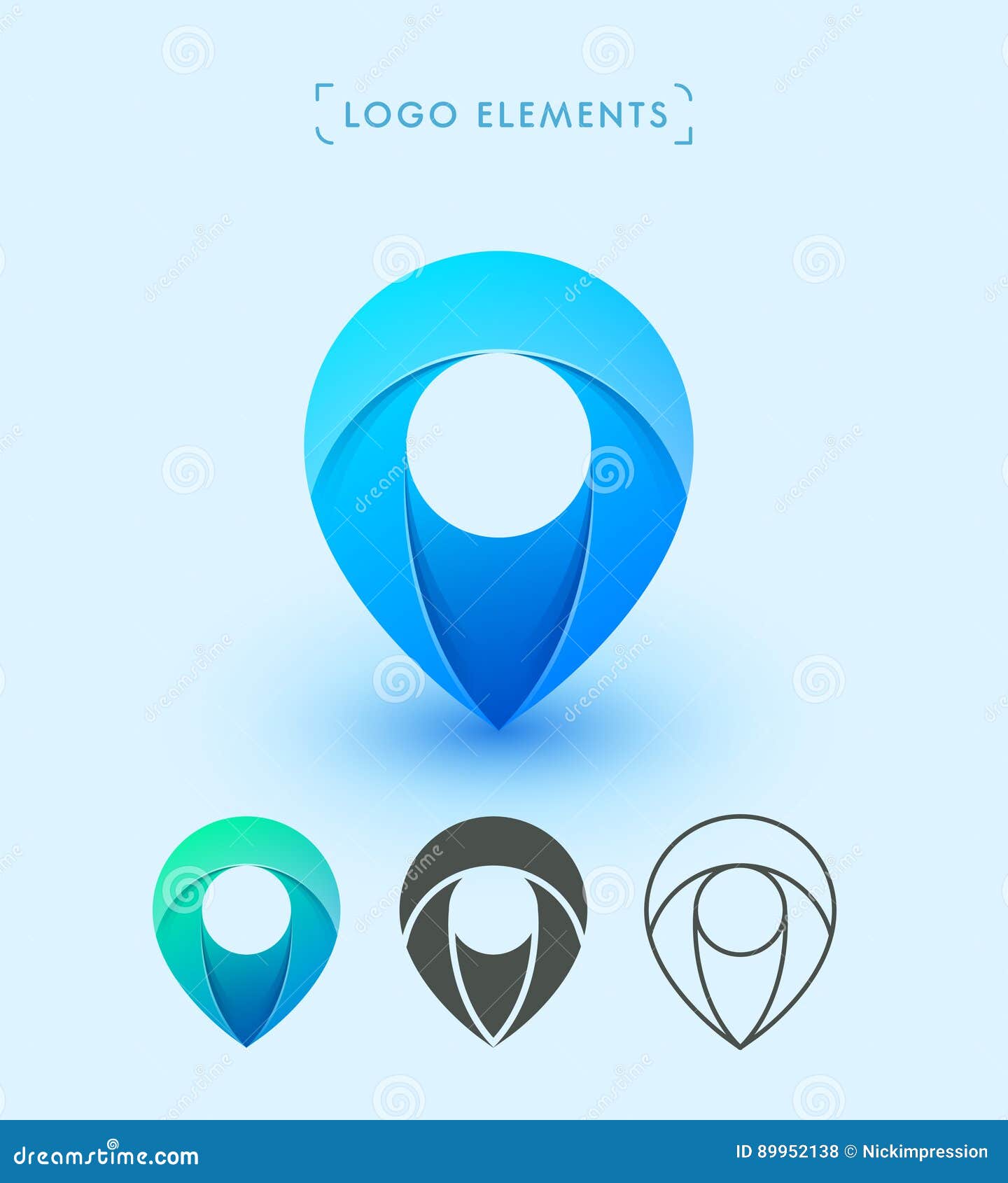 Vector Pointer Logo Icon Design. Branding Elements Collection Stock ...