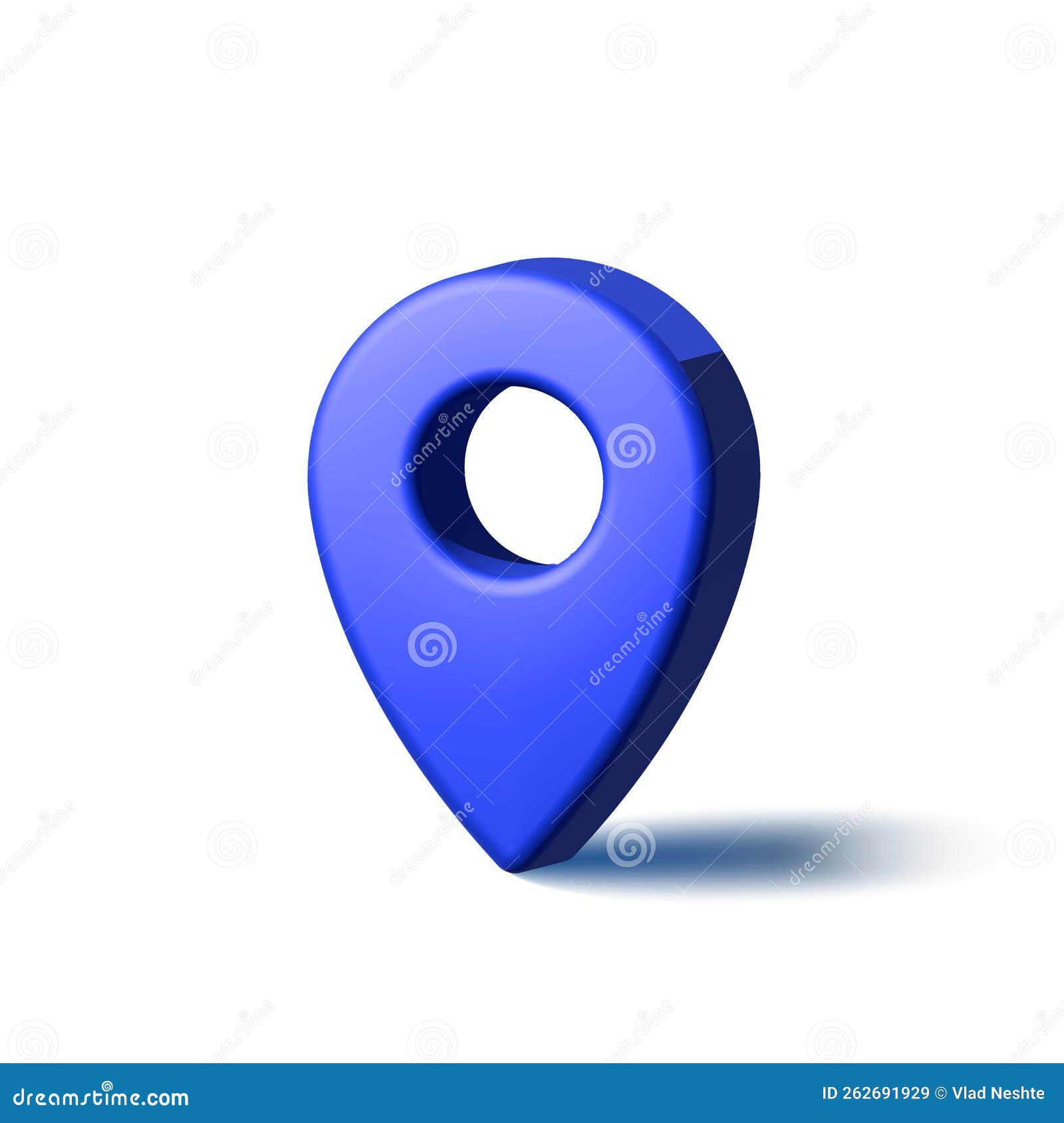 Vector Pointer with Shadow 3d Style. Blue Pointer for Geolocation Stock ...