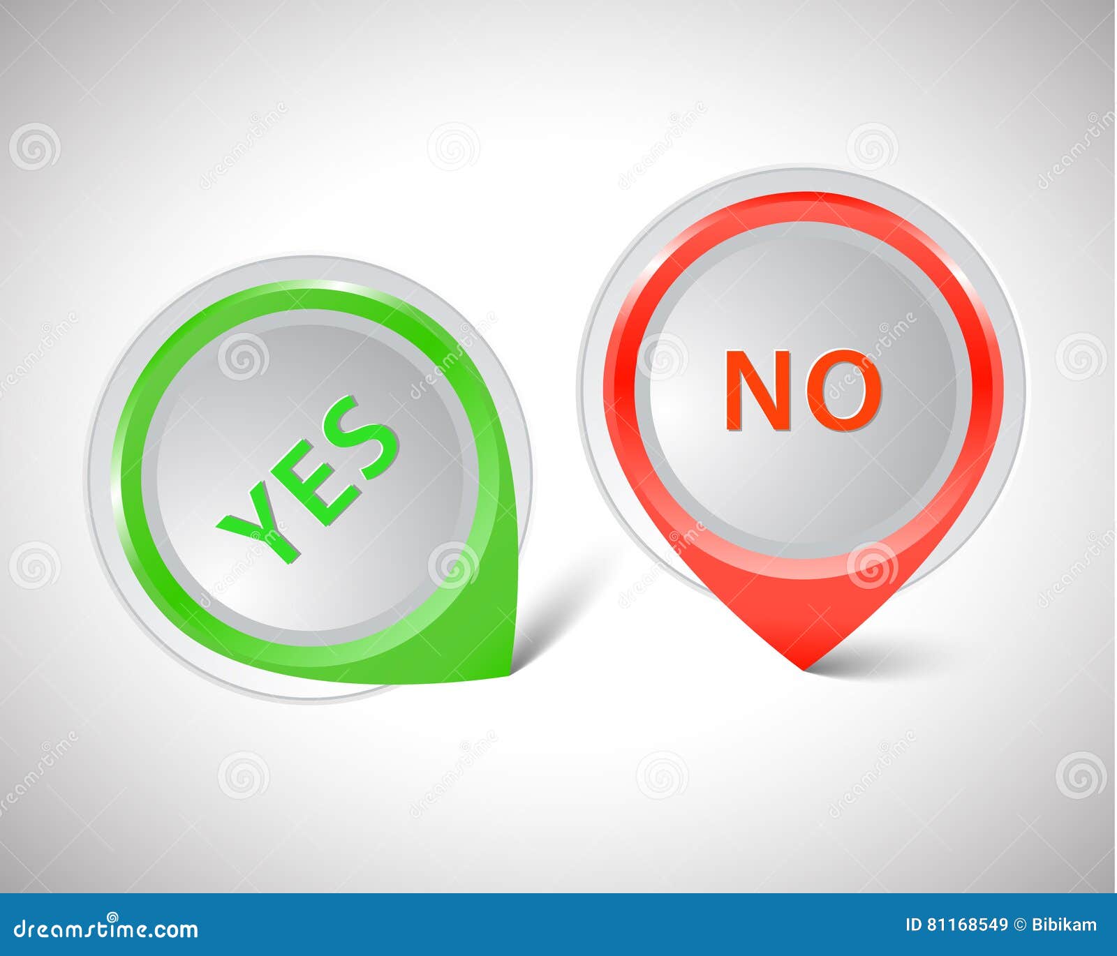 Vector Pointer Yes and No Icon Stock Vector - Illustration of ...