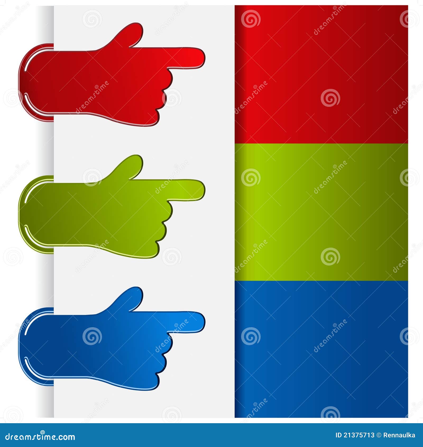 Vector Pointers of Hand - Navigation Template Stock Vector ...