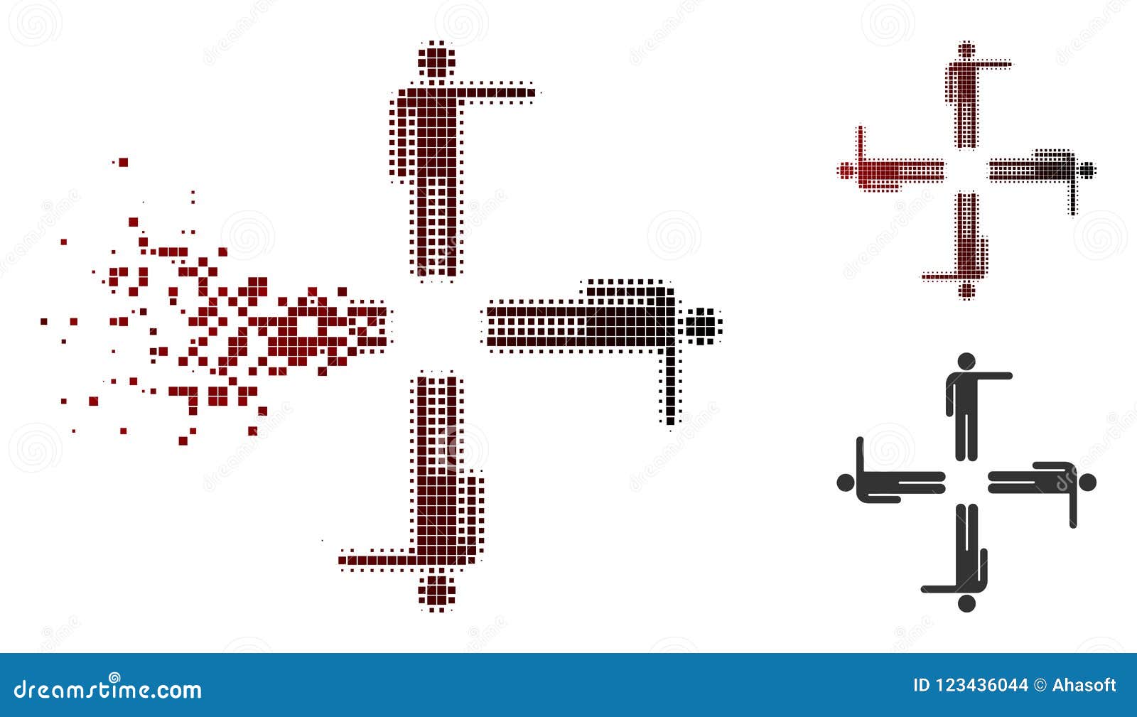 Moving Pixel Halftone Pointing Men Icon Stock Vector - Illustration of ...