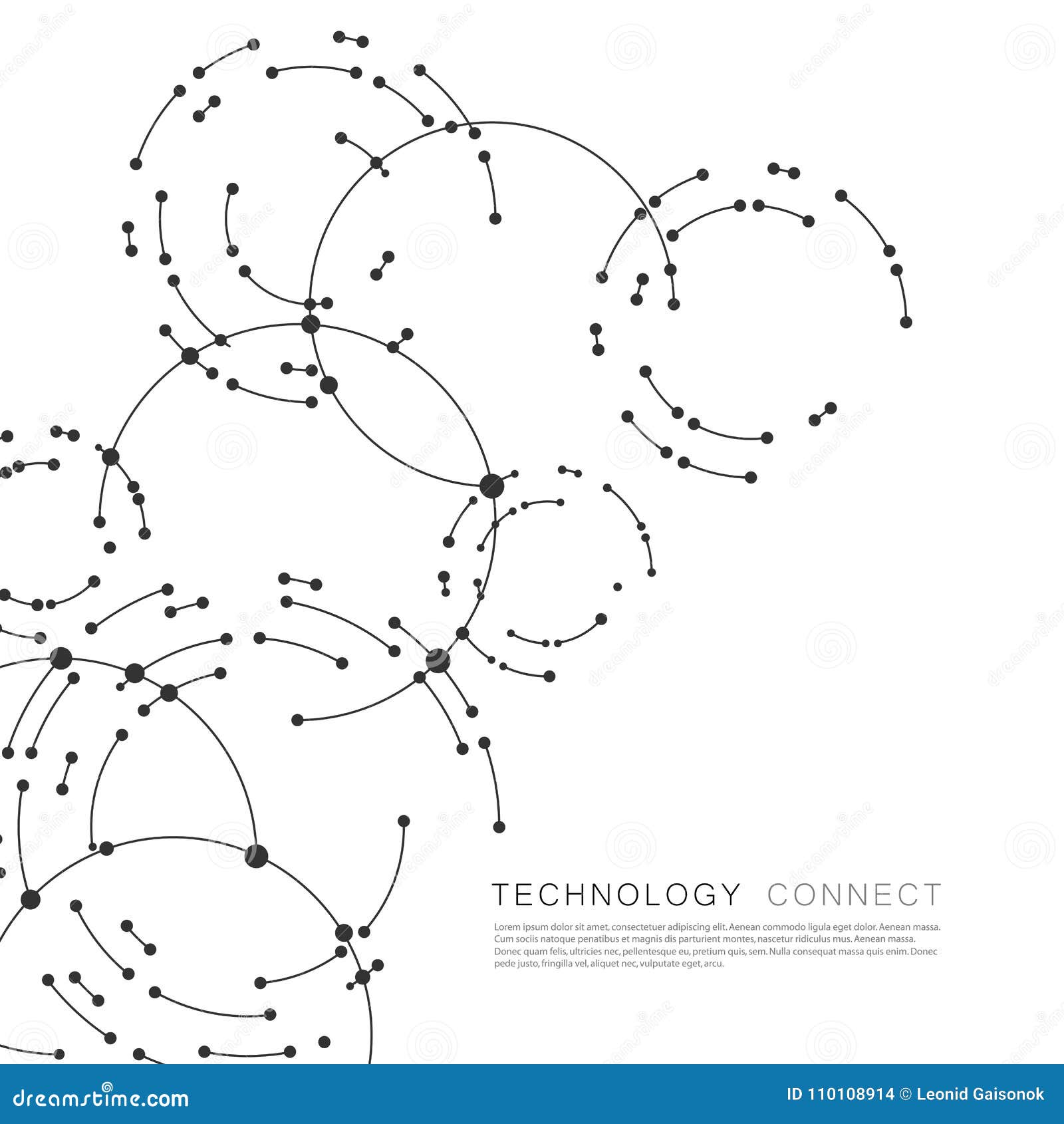 Vector Points Connecting Circles Background. Geometric Abstraction ...