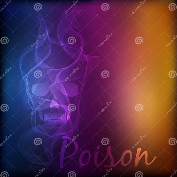 Vector Poison Skull on Blurred Background. Stock Vector - Illustration ...