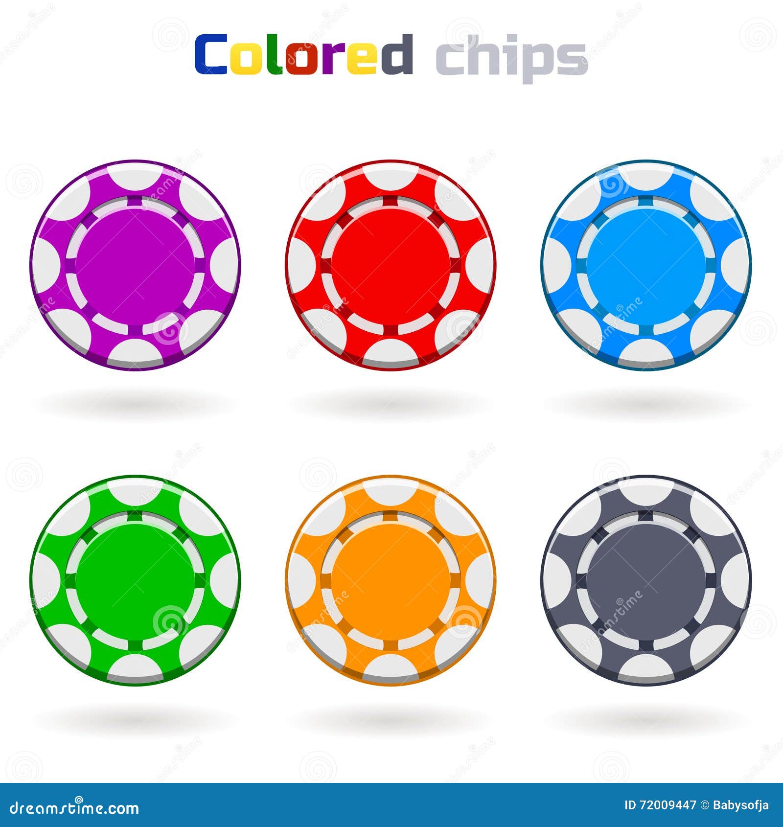 Vector Poker Chips in Colors Stock Illustration - Illustration of ...