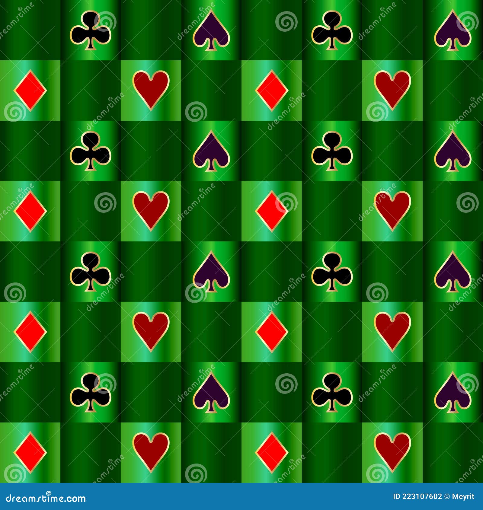 Vector Poker Playing Cards Icons Pattern Stock Vector - Illustration of ...