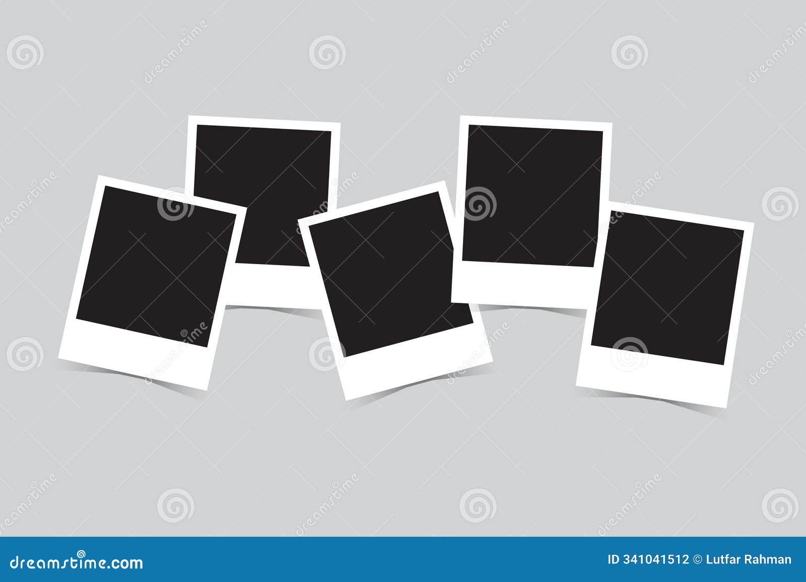 Polaroid Frames With Realistic Photo Template With Black Background ...