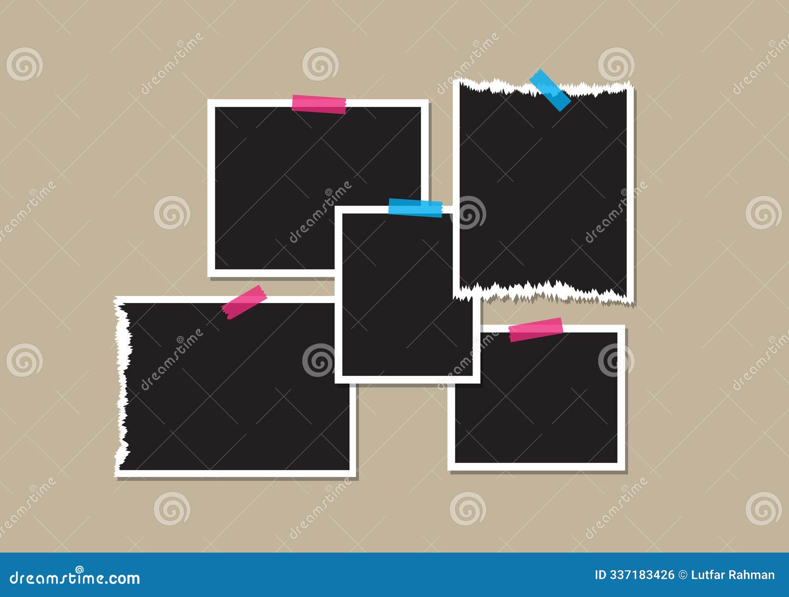 Vector Polaroid Frames Realistic Photo Templates with Shadows Stock ...