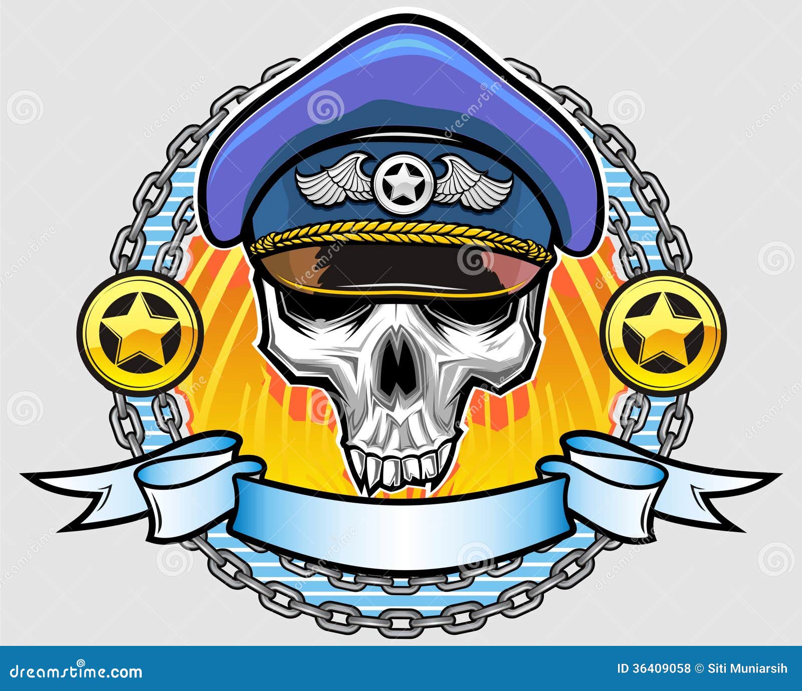 Vector police skull stock vector. Illustration of outlaw - 36409058