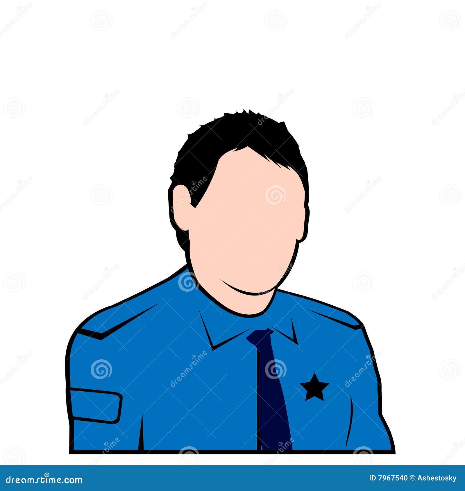 Vector Policeman Avatar Face Stock Vector - Illustration of employ ...