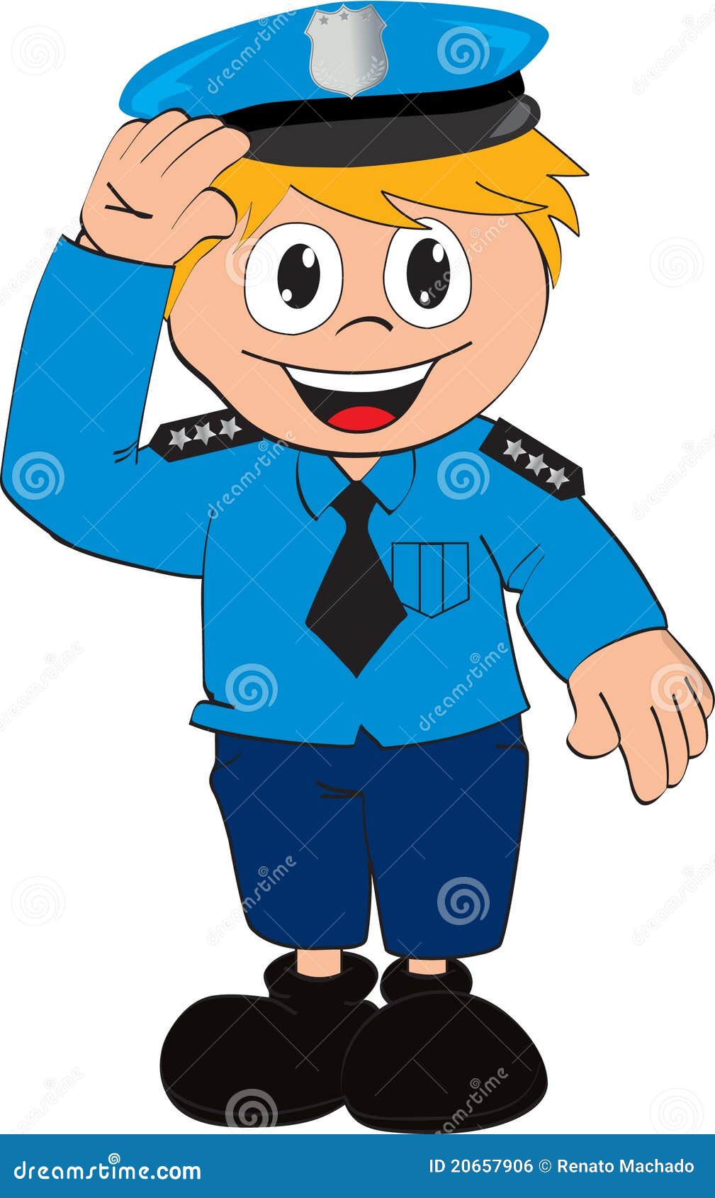 Vector - Policeman Smiling Cartoon | CartoonDealer.com #190173965
