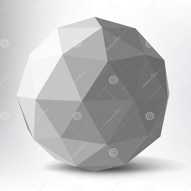 Vector Poly Face Polygonal Geosphere Lowpoly Sphere Ball Stock Vector ...