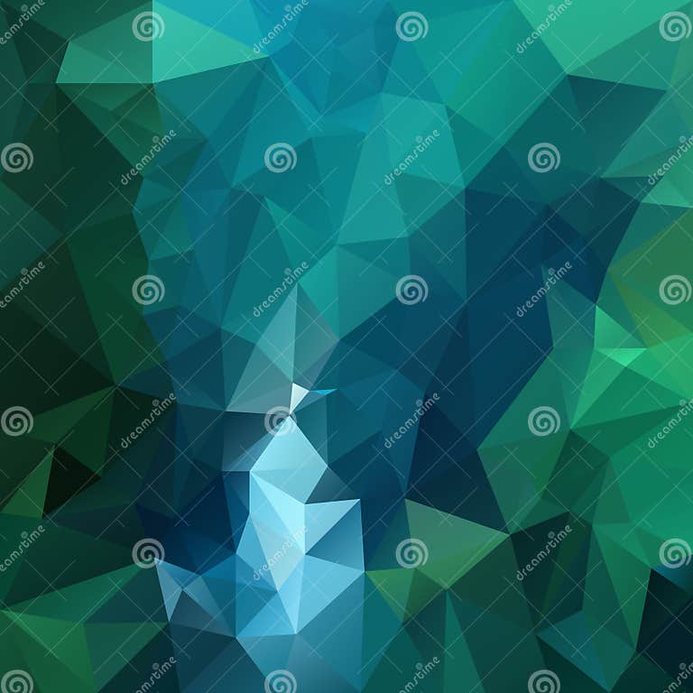 Vector Polygon Background Pattern - Triangular Geometric Design in Dark Emerald Color - Green ...