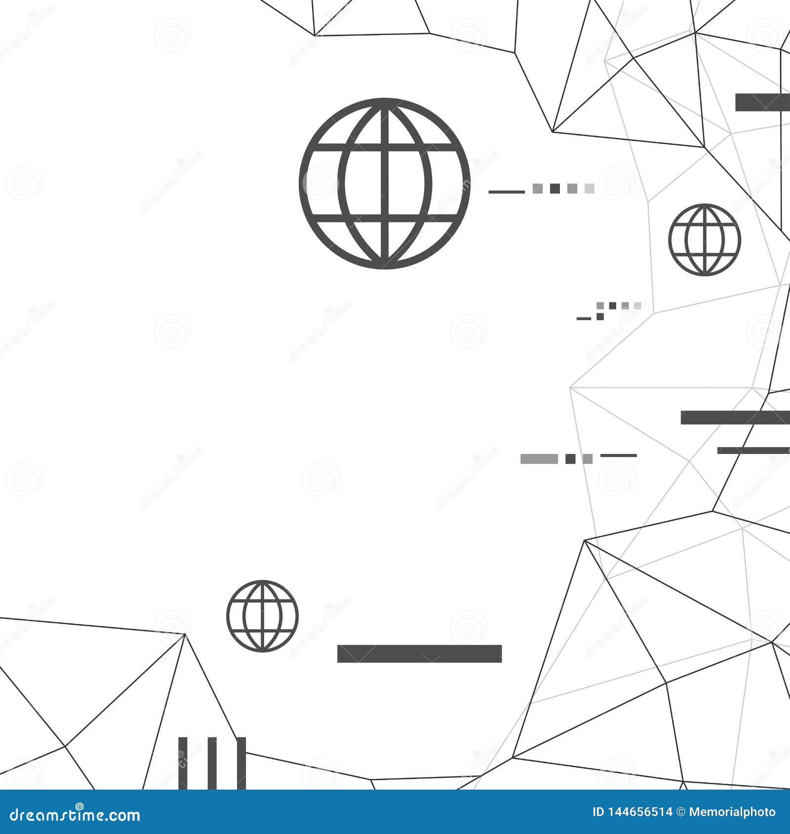 Polygon Connection Background, Global Network Communication Internet ...