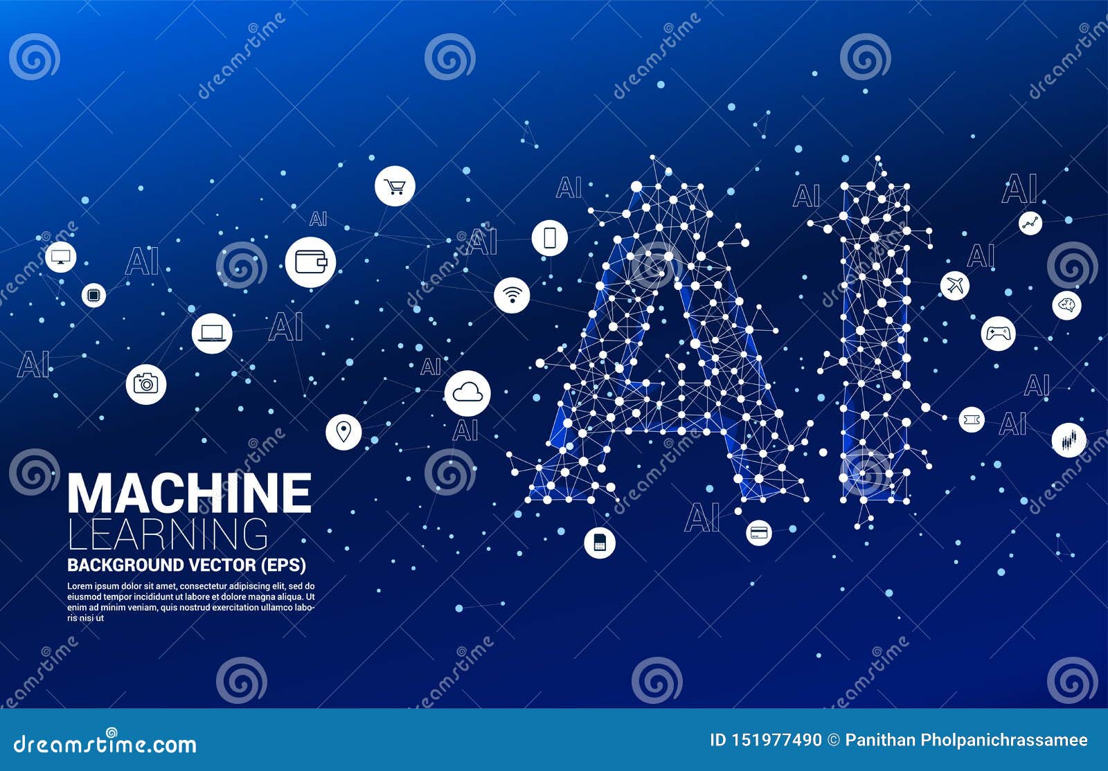 Vector Polygon Dot Connect Line Shaped AI. Stock Illustration ...