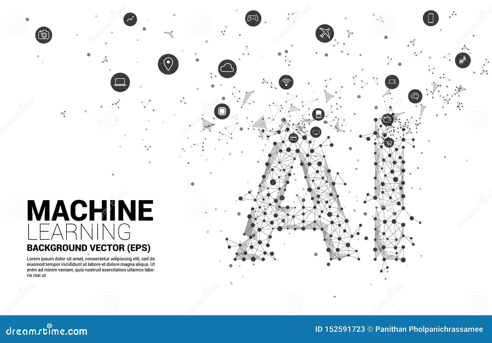 Vector Polygon Dot Connect Line Shaped AI. Stock Illustration ...