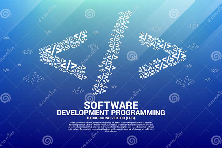 Vector Polygon Software Development Programming Multiple Tag Icons Shaped Big Tag Symbol. Stock ...