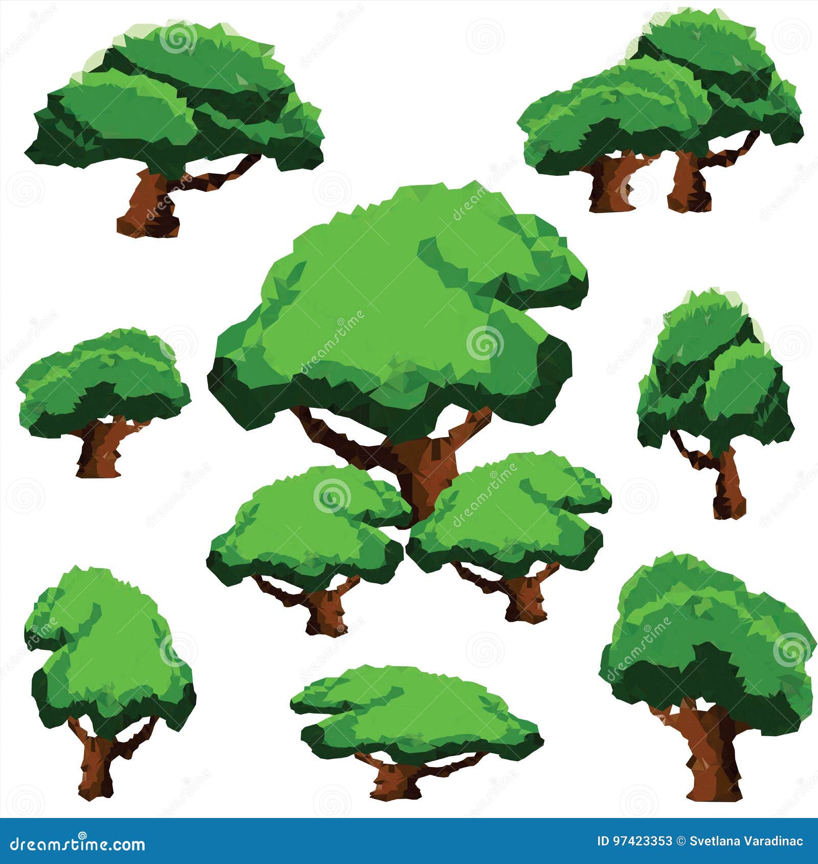 Vector Polygon Trees Clip Art Stock Vector - Illustration of abstract ...