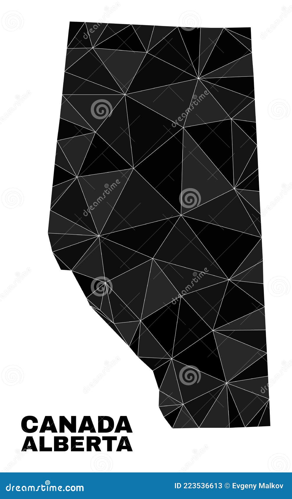 Vector Polygonal Alberta Province Map Stock Vector - Illustration of ...